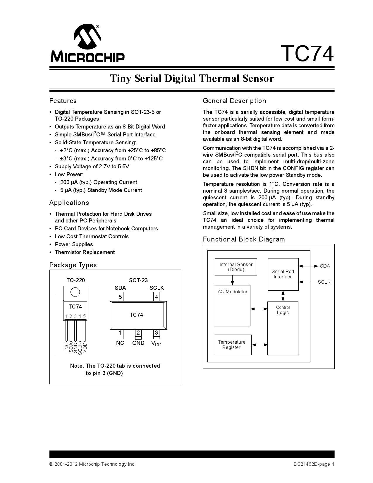 TC74A5-3.3VCTTR_（MICROCHIP(美国微芯)）TC74A5-3.3VCTTR中文资料_价格_PDF手册-立创电子商城