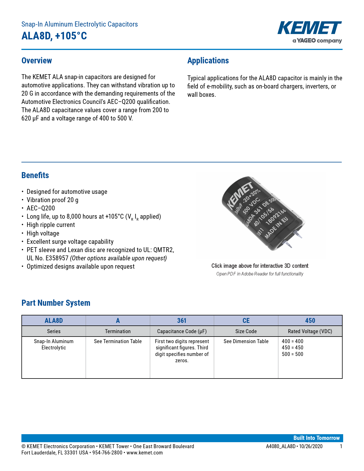 ALA8DA431DF500_（KEMET(基美)）ALA8DA431DF500中文资料_价格_PDF手册-立创电子商城