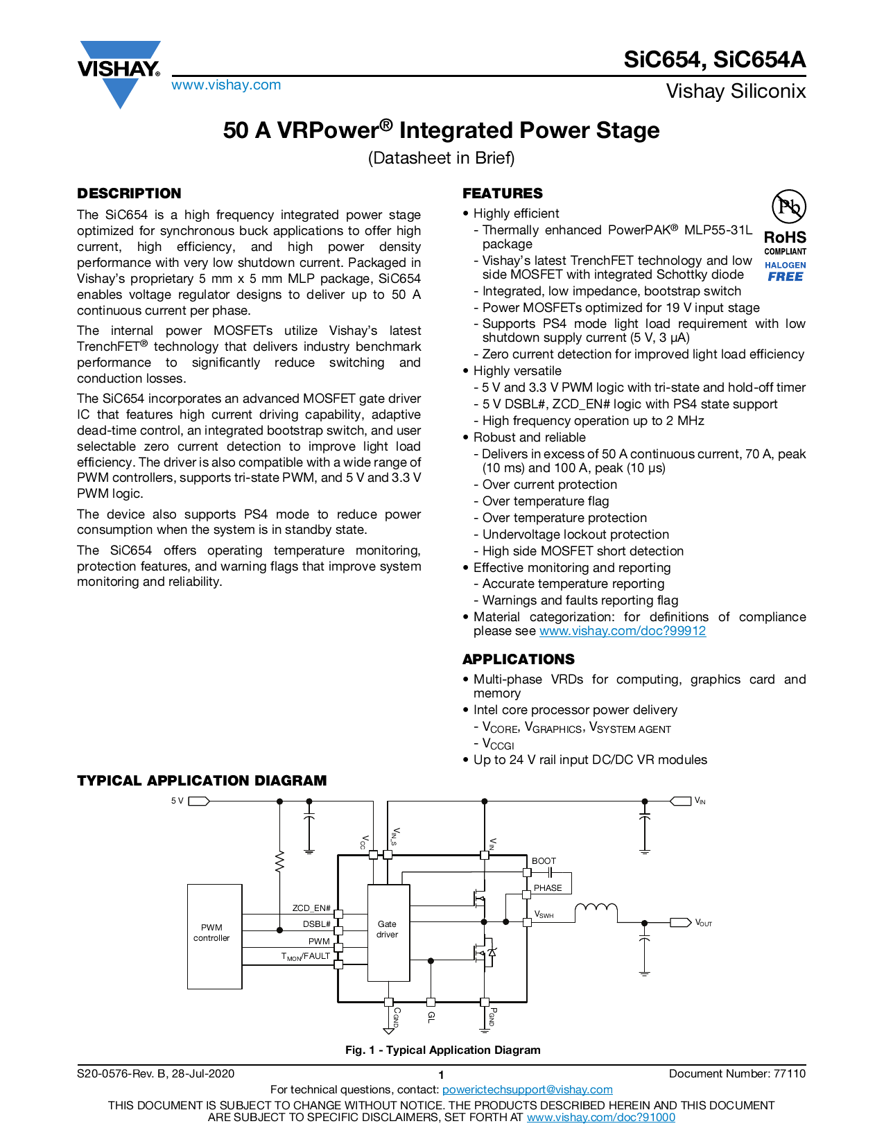 SIC654CD-T1-GE3_（VISHAY(威世)）SIC654CD-T1-GE3中文资料_价格_PDF手册-立创电子商城