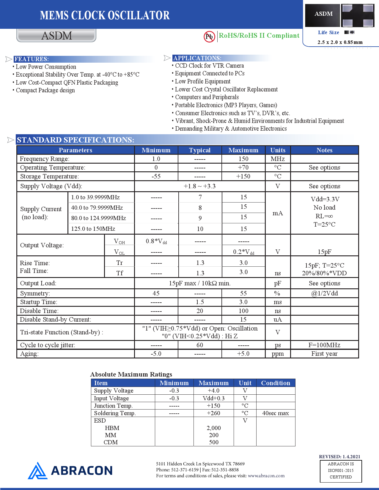 ASDM1-33.333MHZ-LC-T_（ABRACON）ASDM1-33.333MHZ-LC-T中文资料_价格_PDF手册-立创电子商城