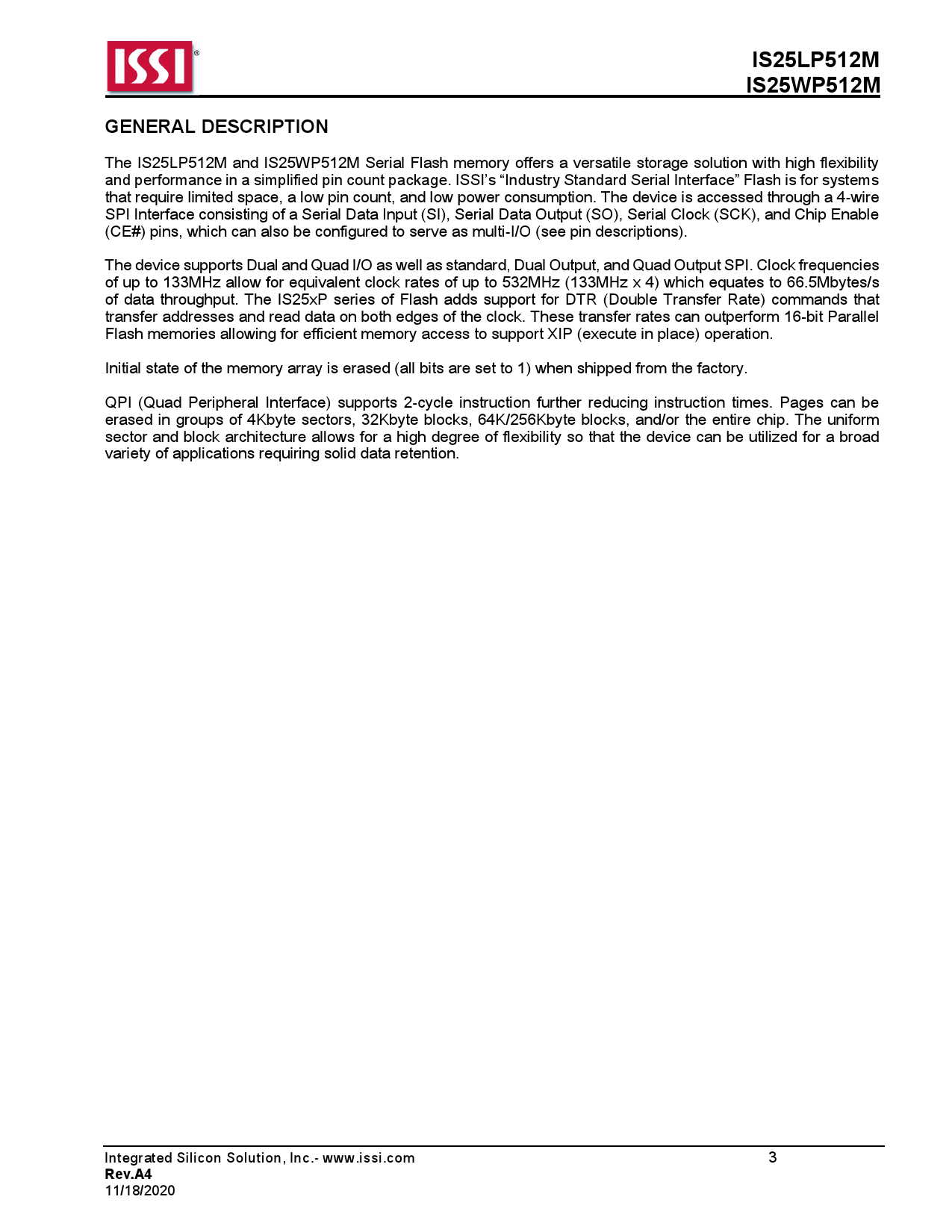 IS25LP512M-RMLE_（ISSI(美国芯成)）IS25LP512M-RMLE中文资料_价格_PDF手册-立创电子商城