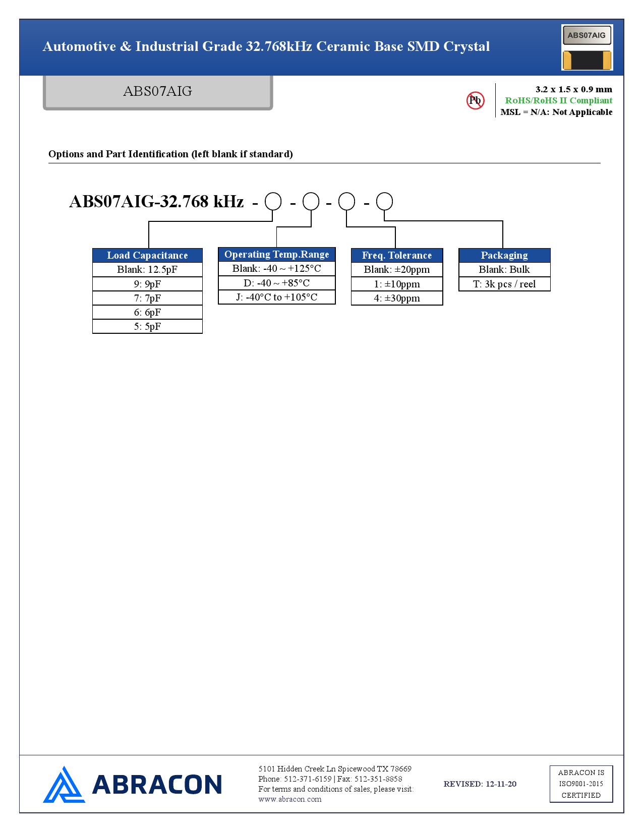 ABS07AIG-32.768KHZ-T_（ABRACON）ABS07AIG-32.768KHZ-T中文资料_价格_PDF手册-立创电子商城