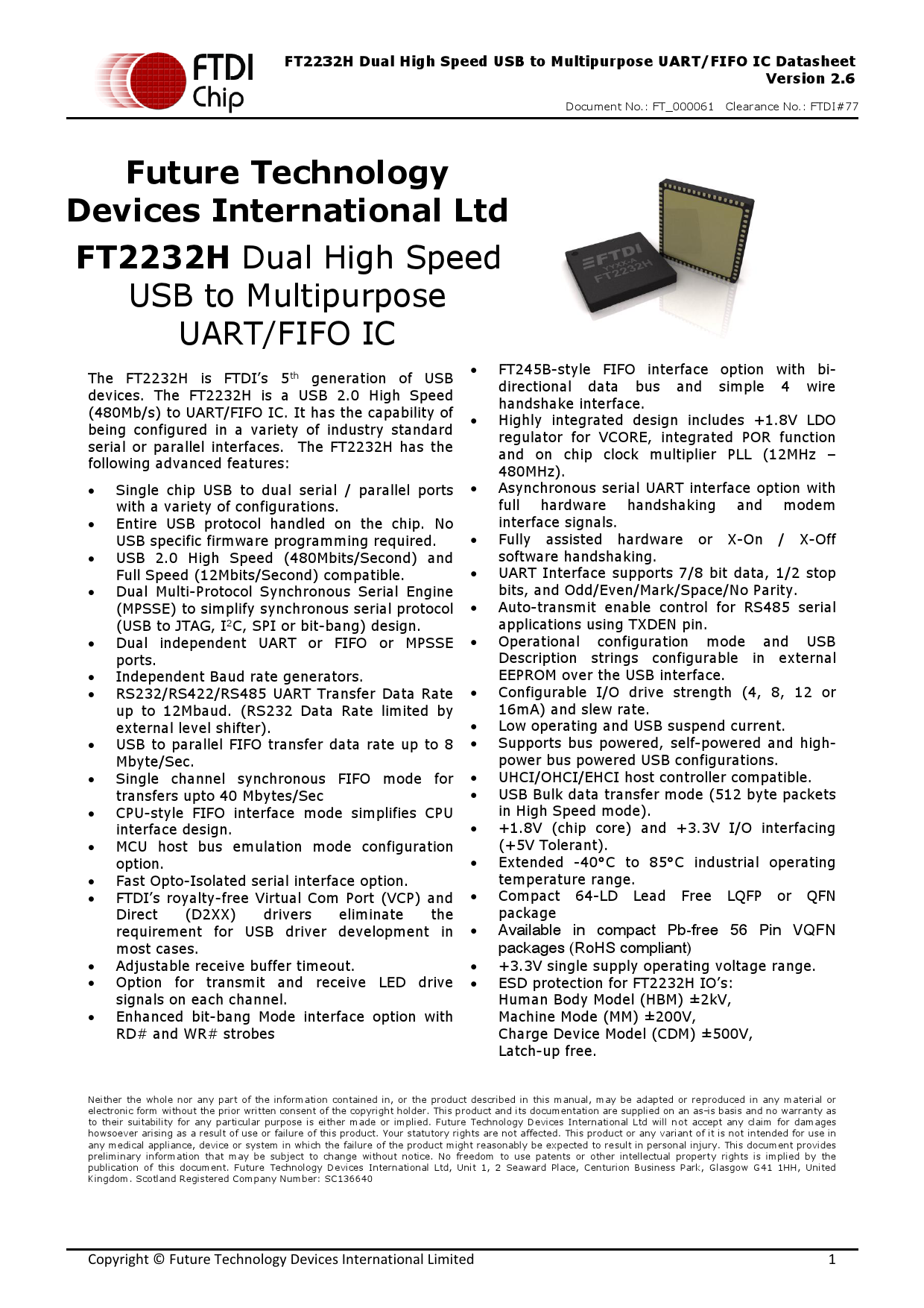 FT2232H-56Q-TRAY_（FTDI(飞特帝亚)）FT2232H-56Q-TRAY中文资料_价格_PDF手册-立创电子商城