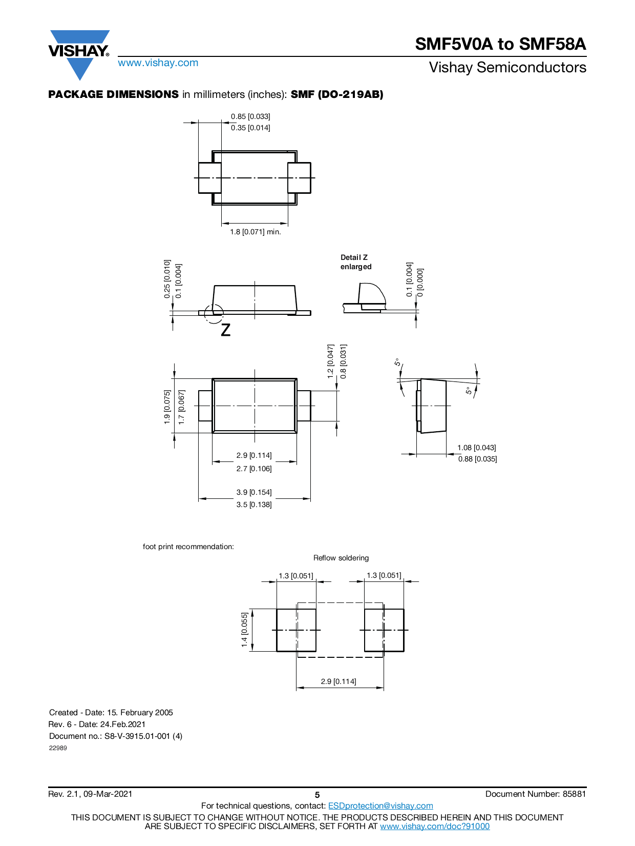 SMF5V0A-HM3-08_（VISHAY(威世)）SMF5V0A-HM3-08中文资料_价格_PDF手册-立创电子商城