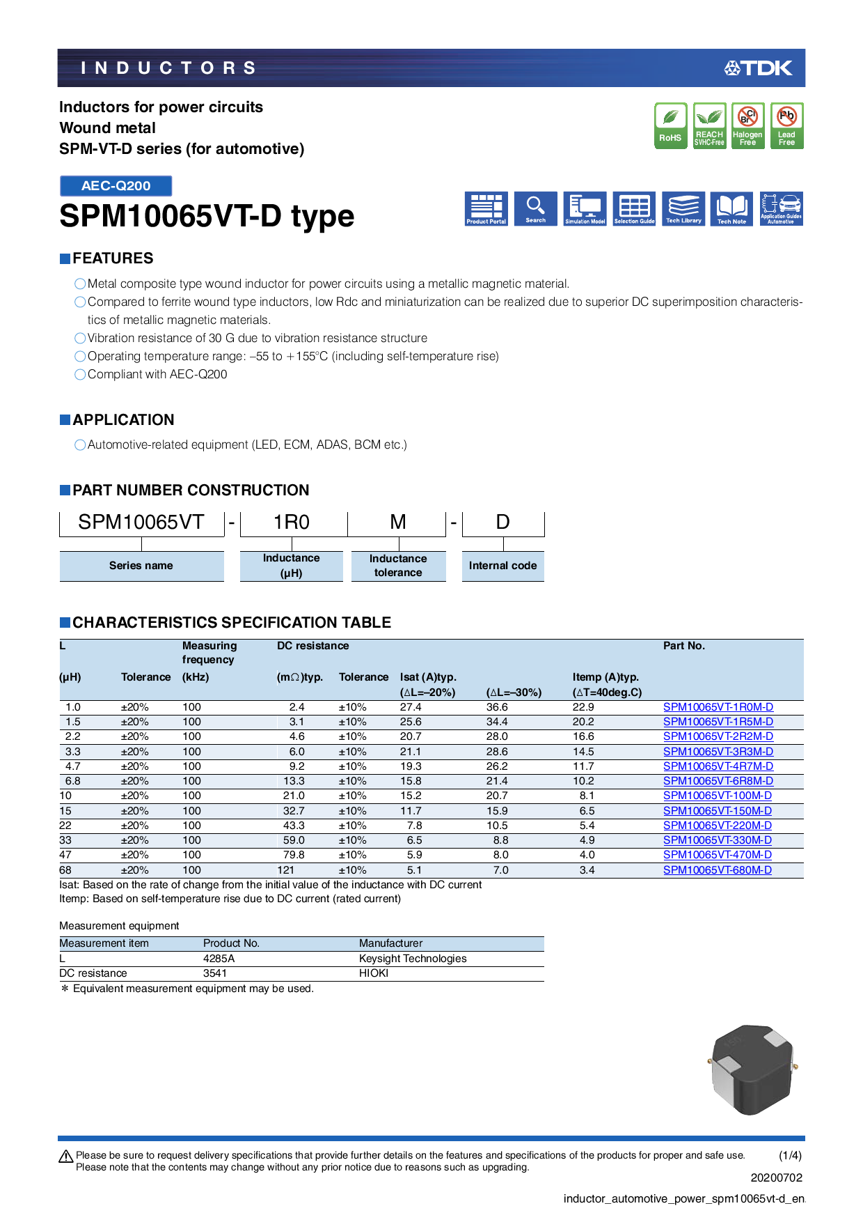 SPM10065VT-6R8M-D_（TDK）SPM10065VT-6R8M-D中文资料_价格_PDF手册-立创电子商城