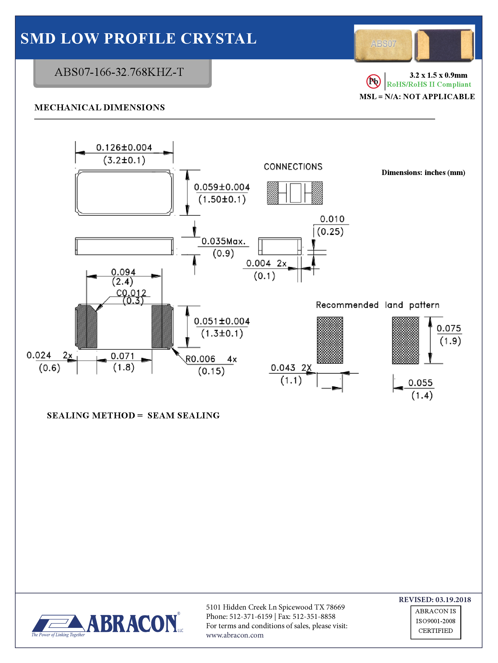 ABS07-166-32.768KHZ-T_（ABRACON）ABS07-166-32.768KHZ-T中文资料_价格_PDF手册-立创电子商城