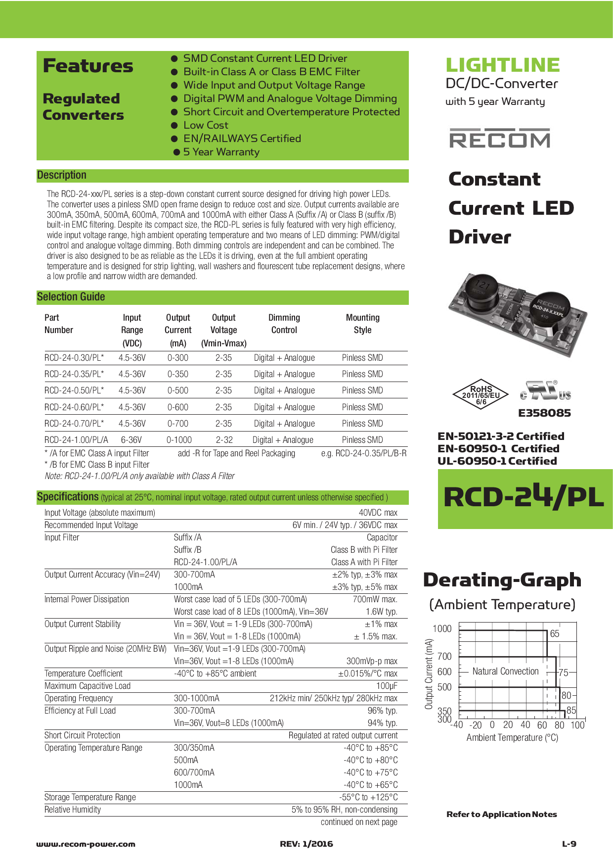 RCD-24-0.30/PL/B-R_（Recom Power）RCD-24-0.30/PL/B-R中文资料_价格_PDF手册-立创电子商城