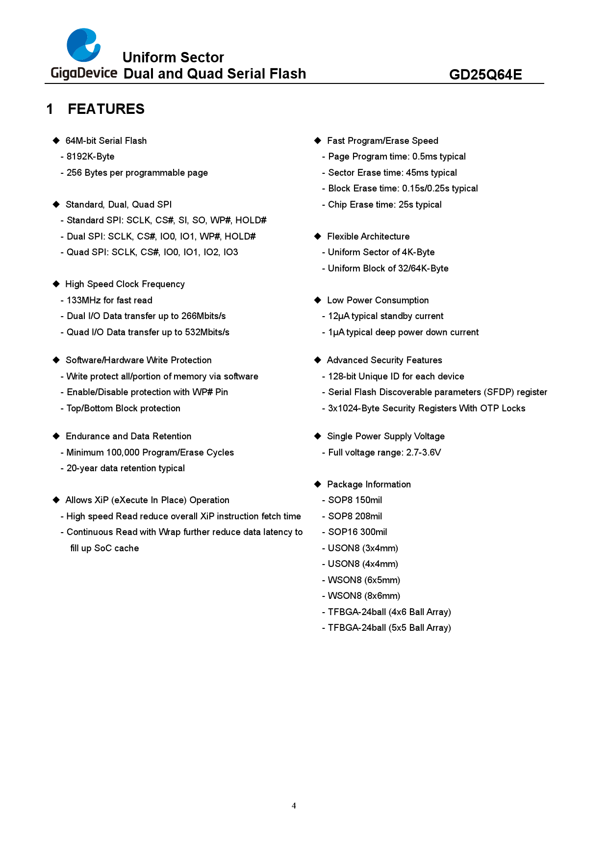 GD25Q64ESIGR_（GigaDevice(兆易创新)）GD25Q64ESIGR中文资料_价格_PDF手册-立创电子商城