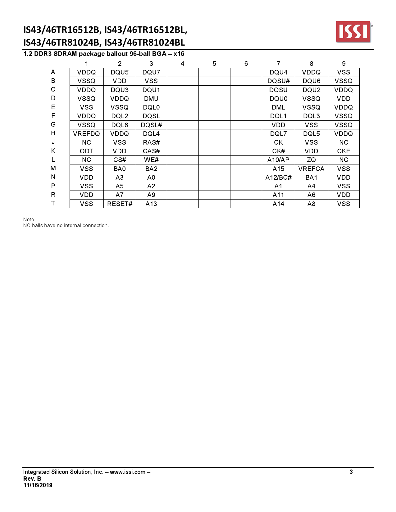 IS43TR16512BL-125KBL_（ISSI(美国芯成)）IS43TR16512BL-125KBL中文资料_价格_PDF手册-立创电子商城