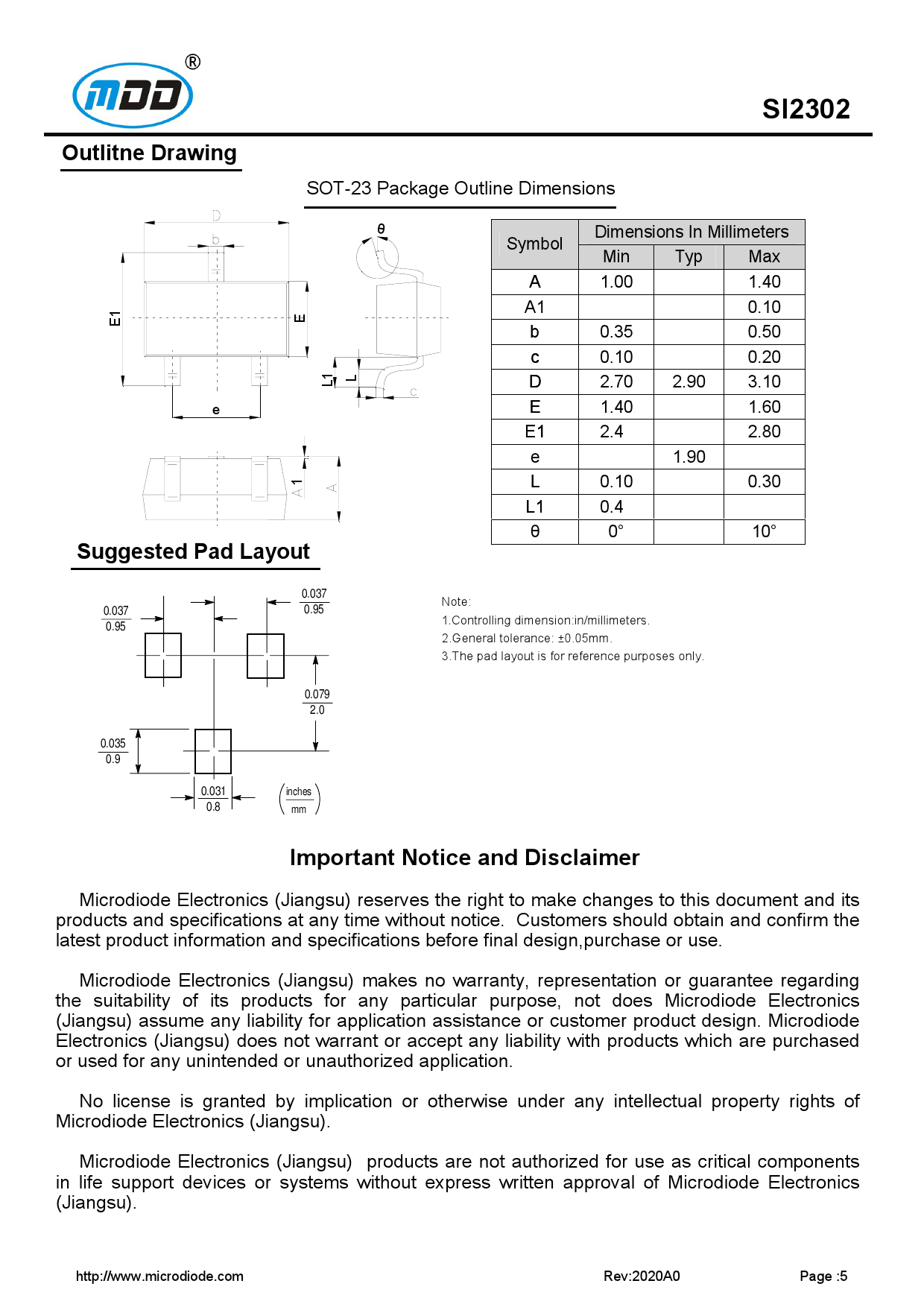SI2302_（MDD）SI2302中文资料_价格_PDF手册-立创电子商城