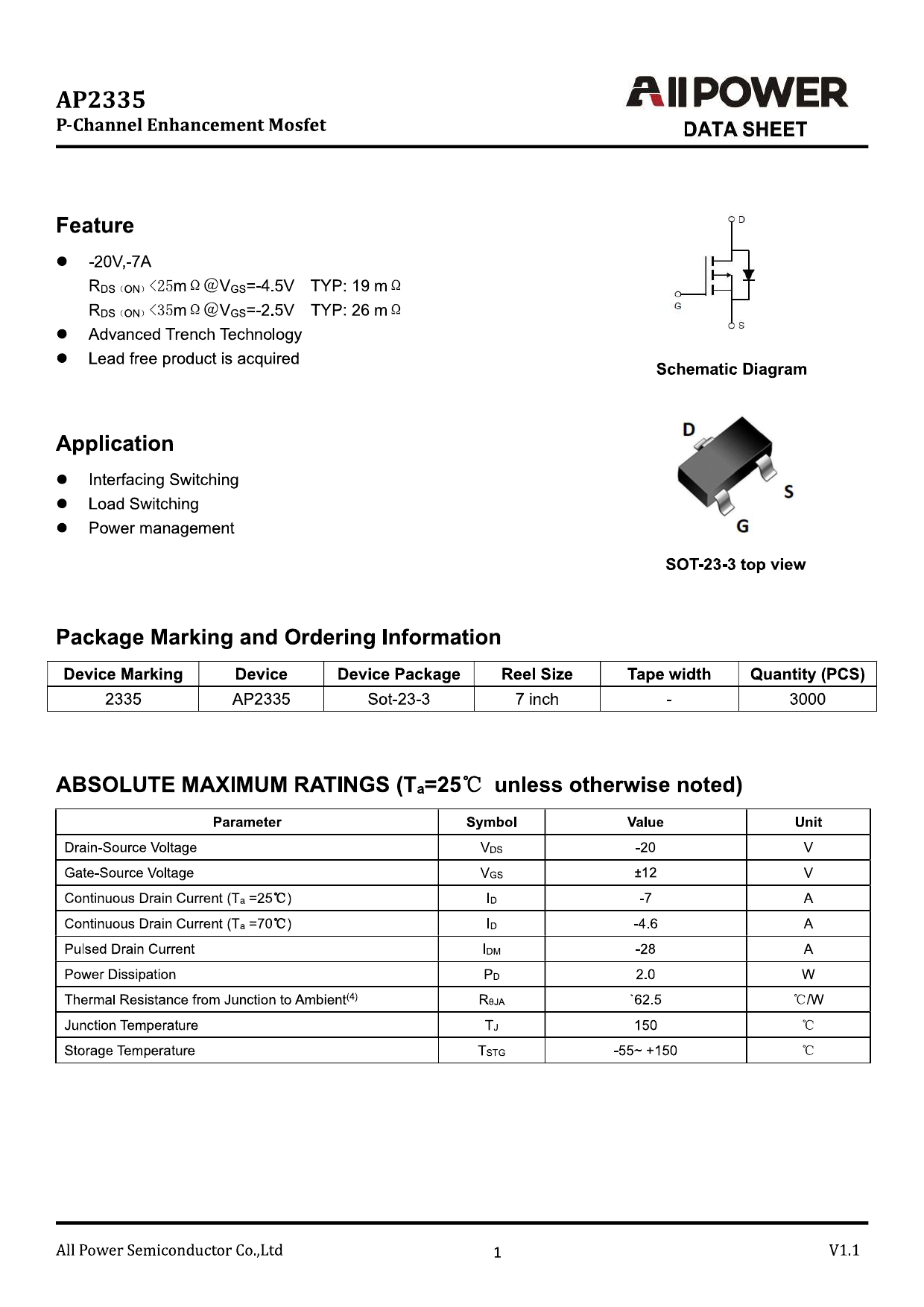 AP2335_（ALLPOWER(铨力)）AP2335中文资料_价格_PDF手册-立创电子商城