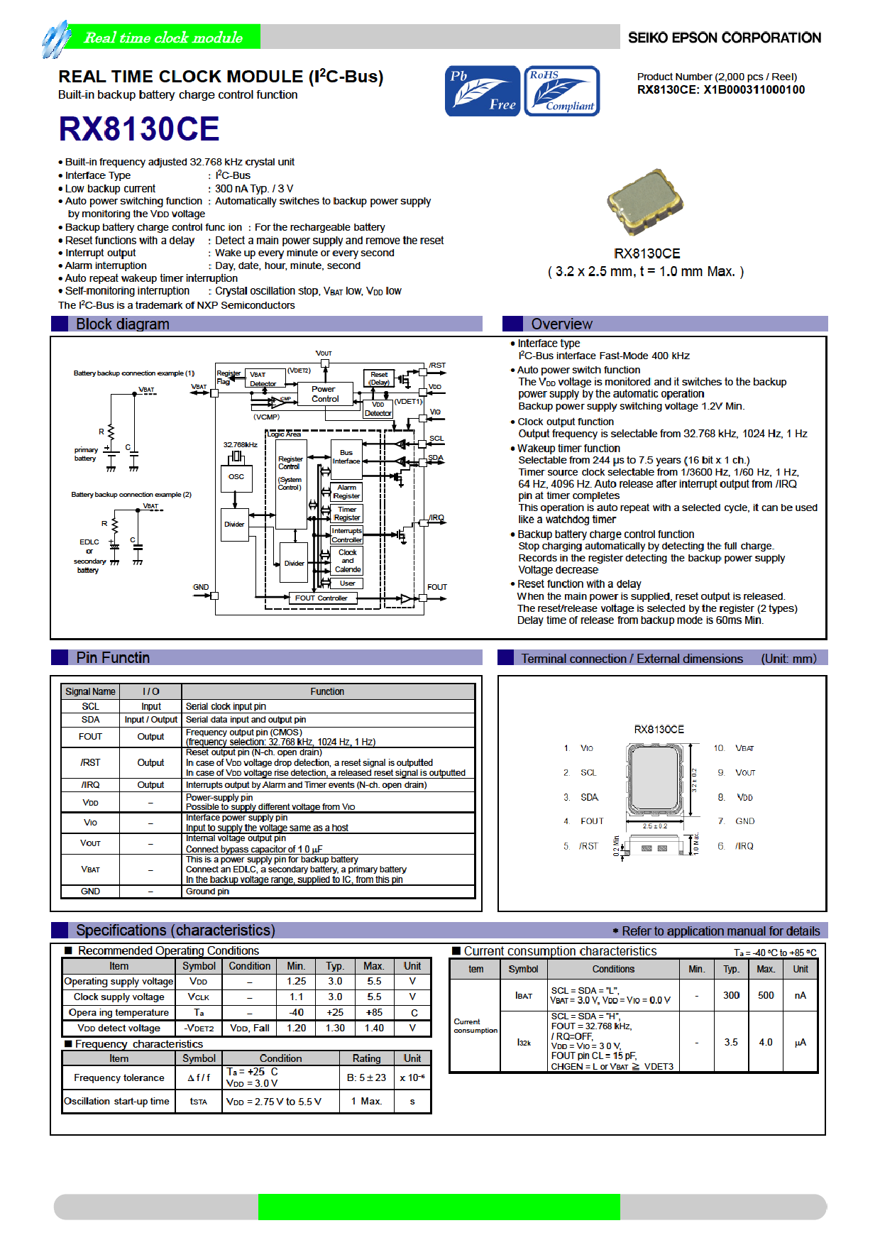 RX8130CE:BB_（EPSON(爱普生)）RX8130CE:BB中文资料_价格_PDF手册-立创电子商城