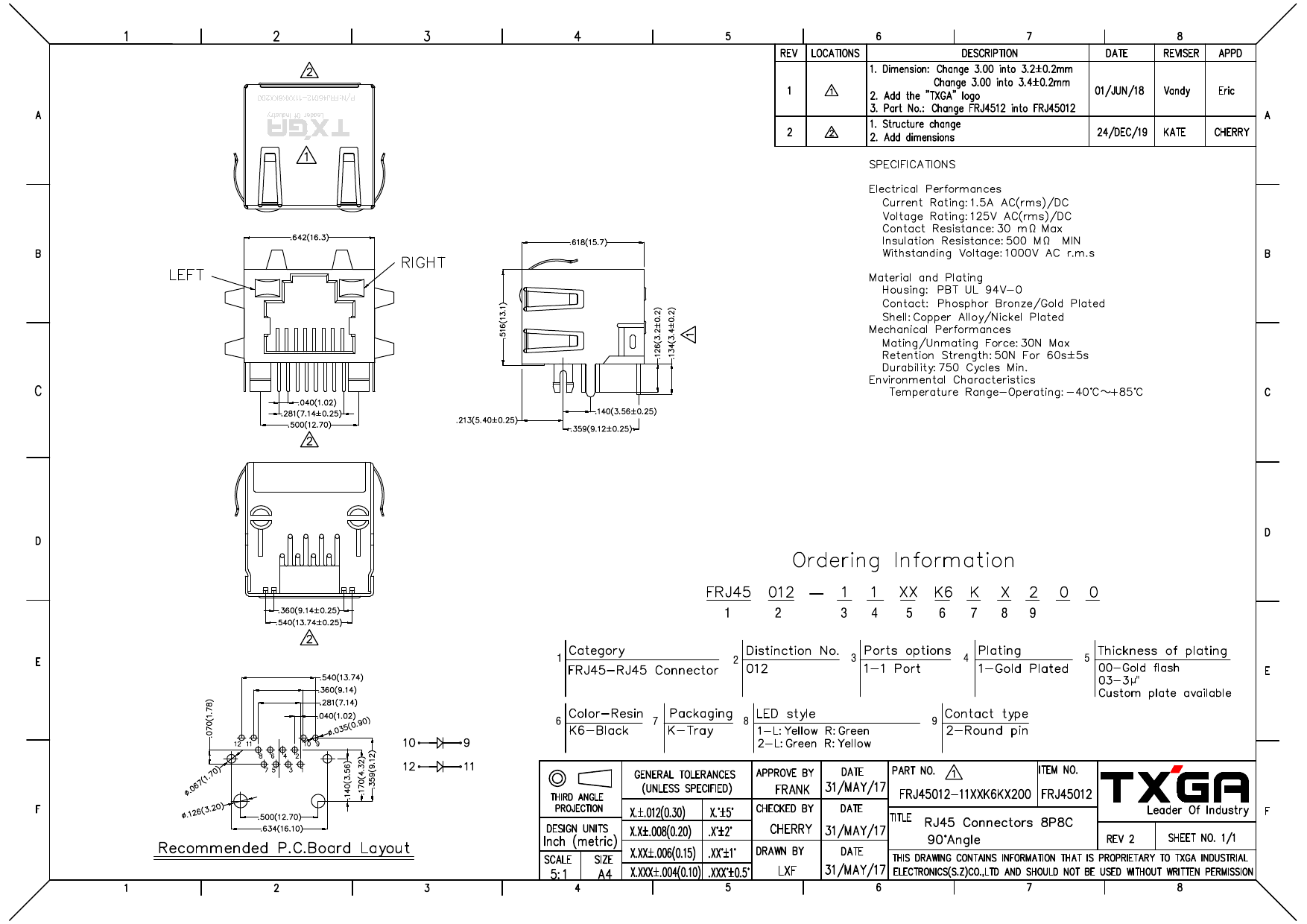 FRJ45012-1103K6K1200_（TXGA(特思嘉)）FRJ45012-1103K6K1200中文资料_价格_PDF手册-立创电子商城