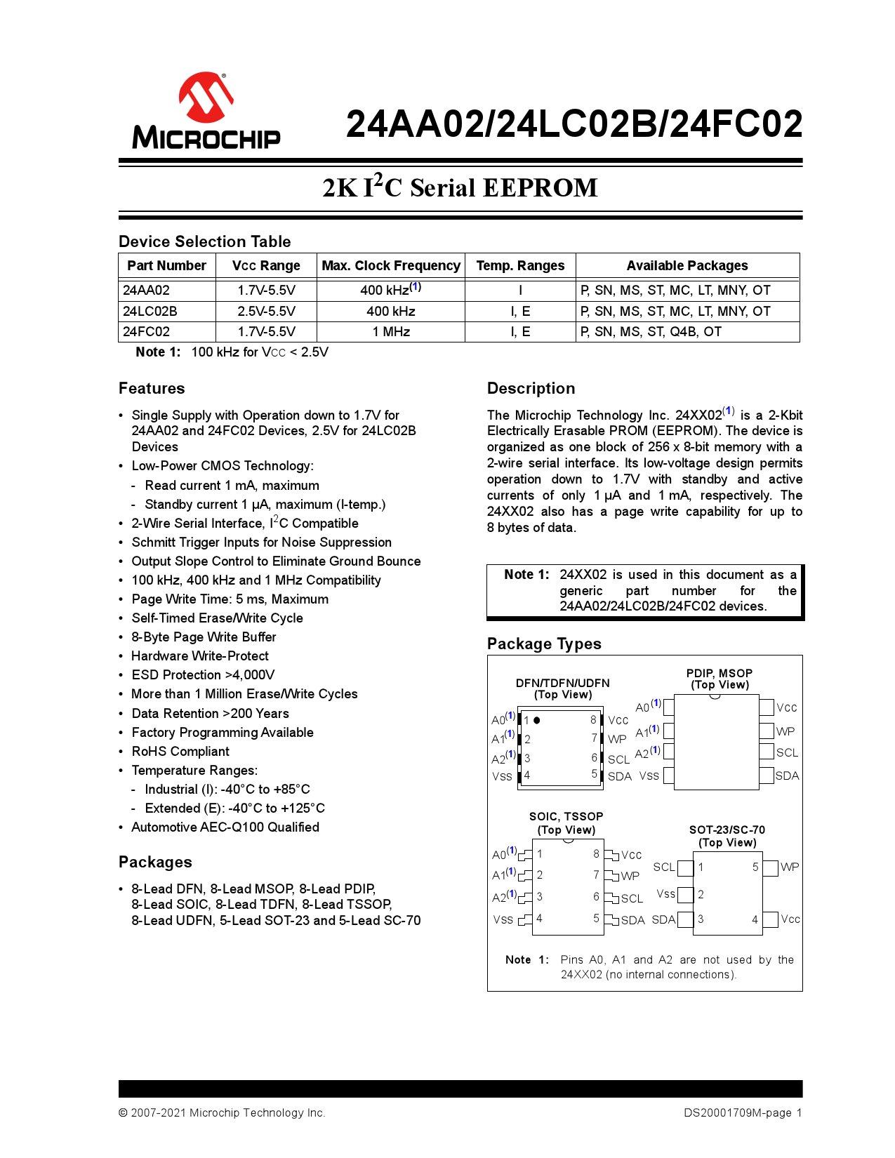 24AA02-I/SN_（MICROCHIP(美国微芯)）24AA02-I/SN中文资料_价格_PDF手册-立创电子商城