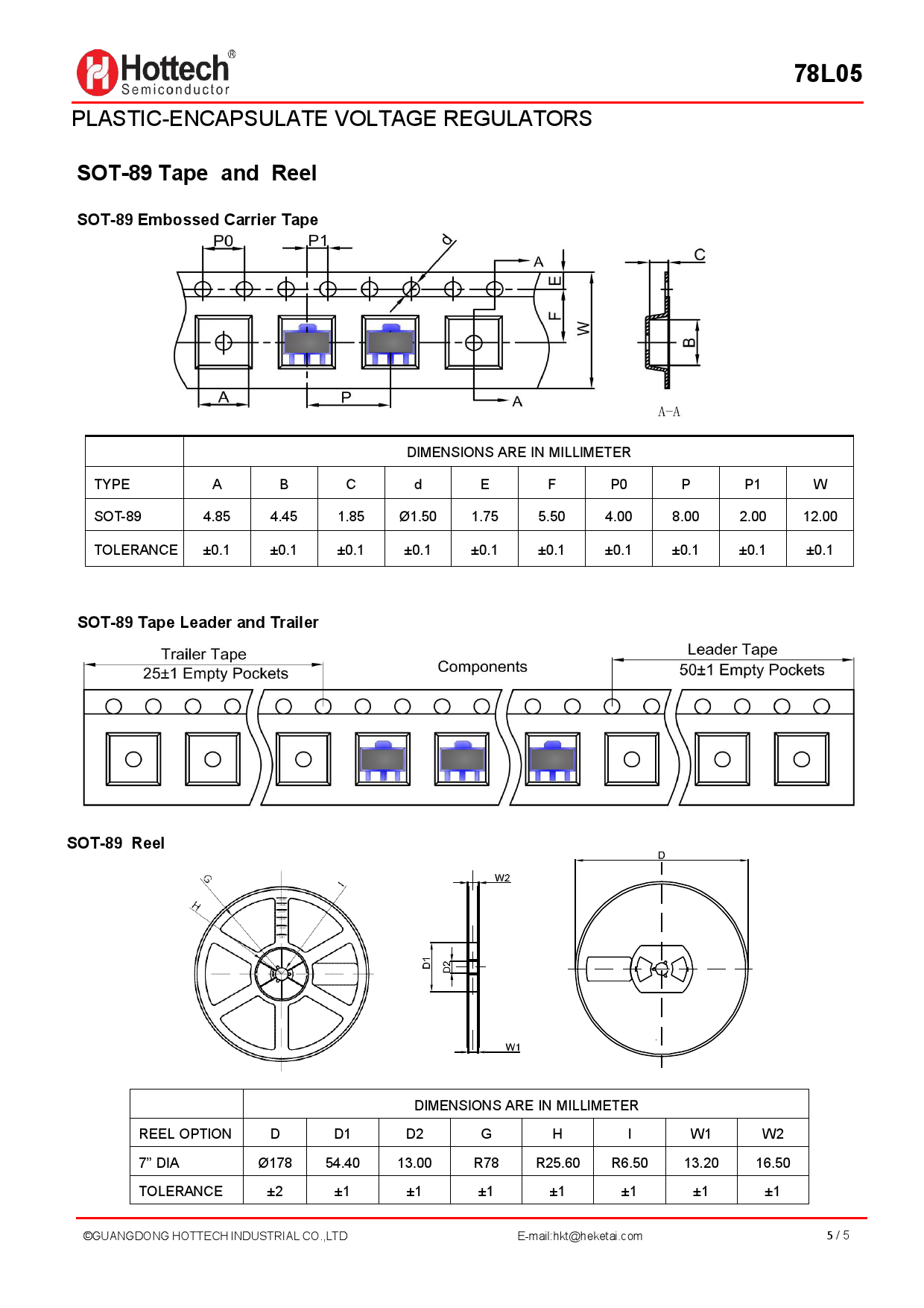 78L05_（Hottech(合科泰)）78L05中文资料_价格_PDF手册-立创电子商城