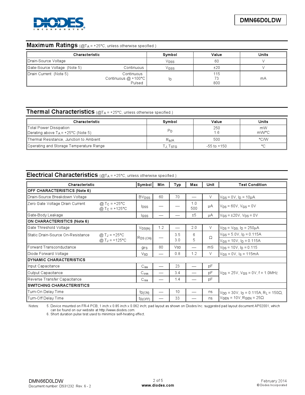 DMN66D0LDW-7_（DIODES(美台)）DMN66D0LDW-7中文资料_价格_PDF手册-立创电子商城