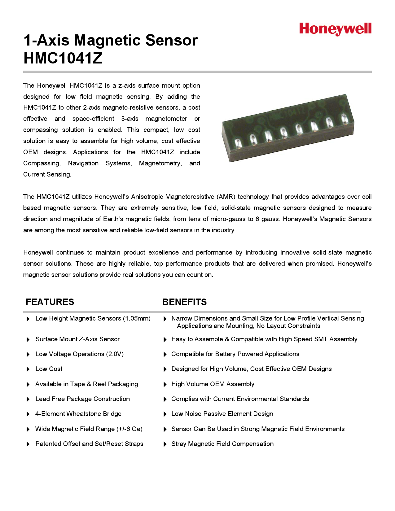 HMC1041Z-TR_（Honeywell(霍尼韦尔)）HMC1041Z-TR中文资料_价格_PDF手册-立创电子商城