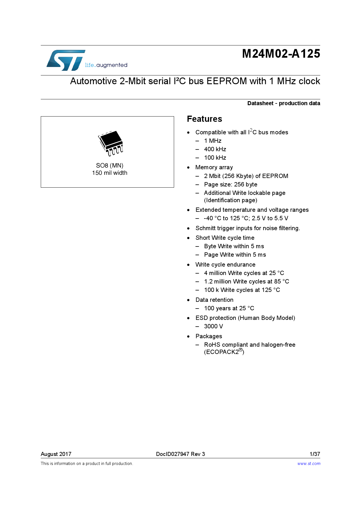 M24M02-DWMN3TP/K_（ST(意法半导体)）M24M02-DWMN3TP/K中文资料_价格_PDF手册-立创电子商城