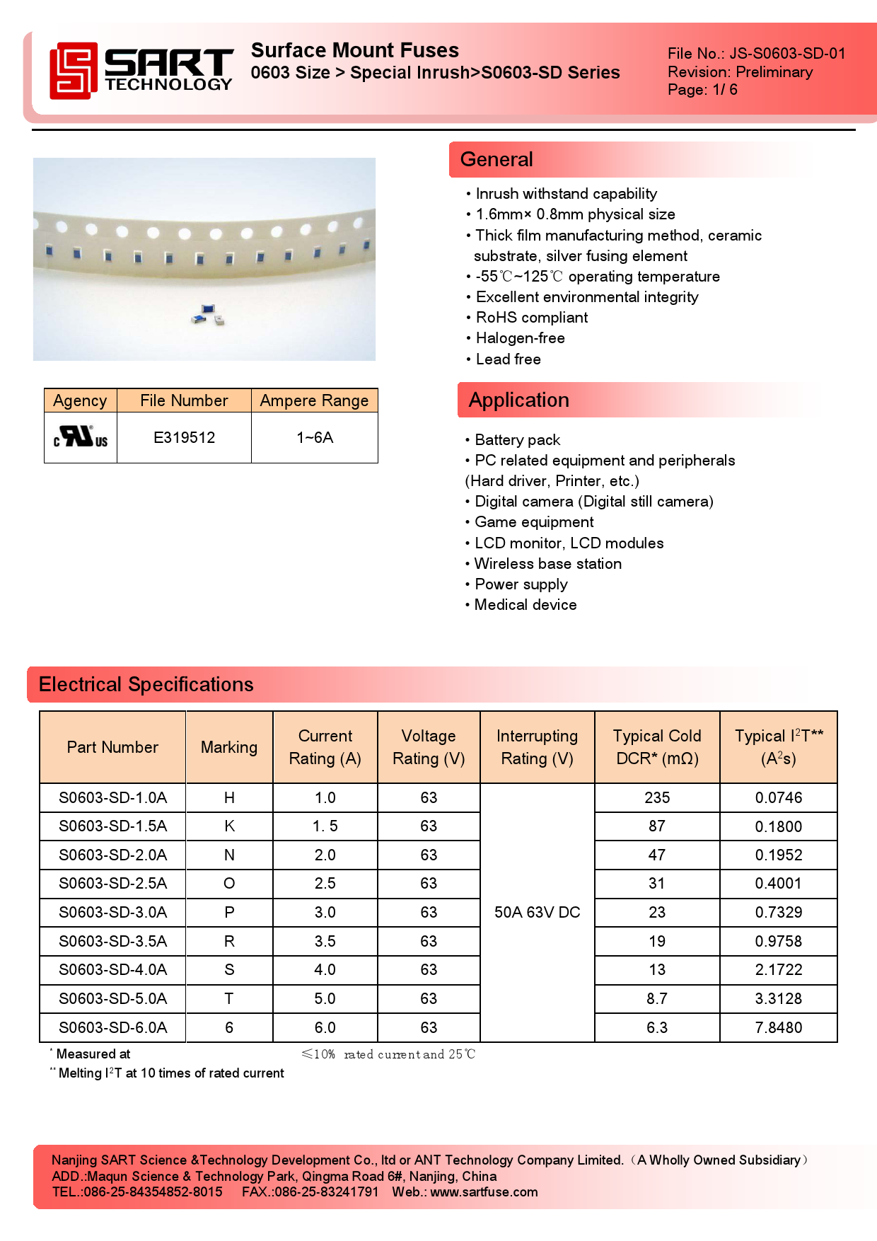 S0603-SD-1.5A_（SART(萨特)）S0603-SD-1.5A中文资料_价格_PDF手册-立创电子商城