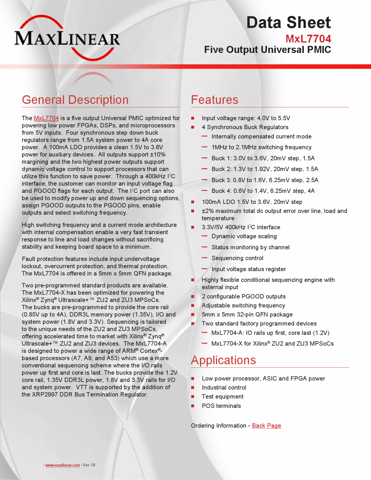 MXL7704-XQB-R_（MaxLinear）MXL7704-XQB-R中文资料_价格_PDF手册-立创电子商城