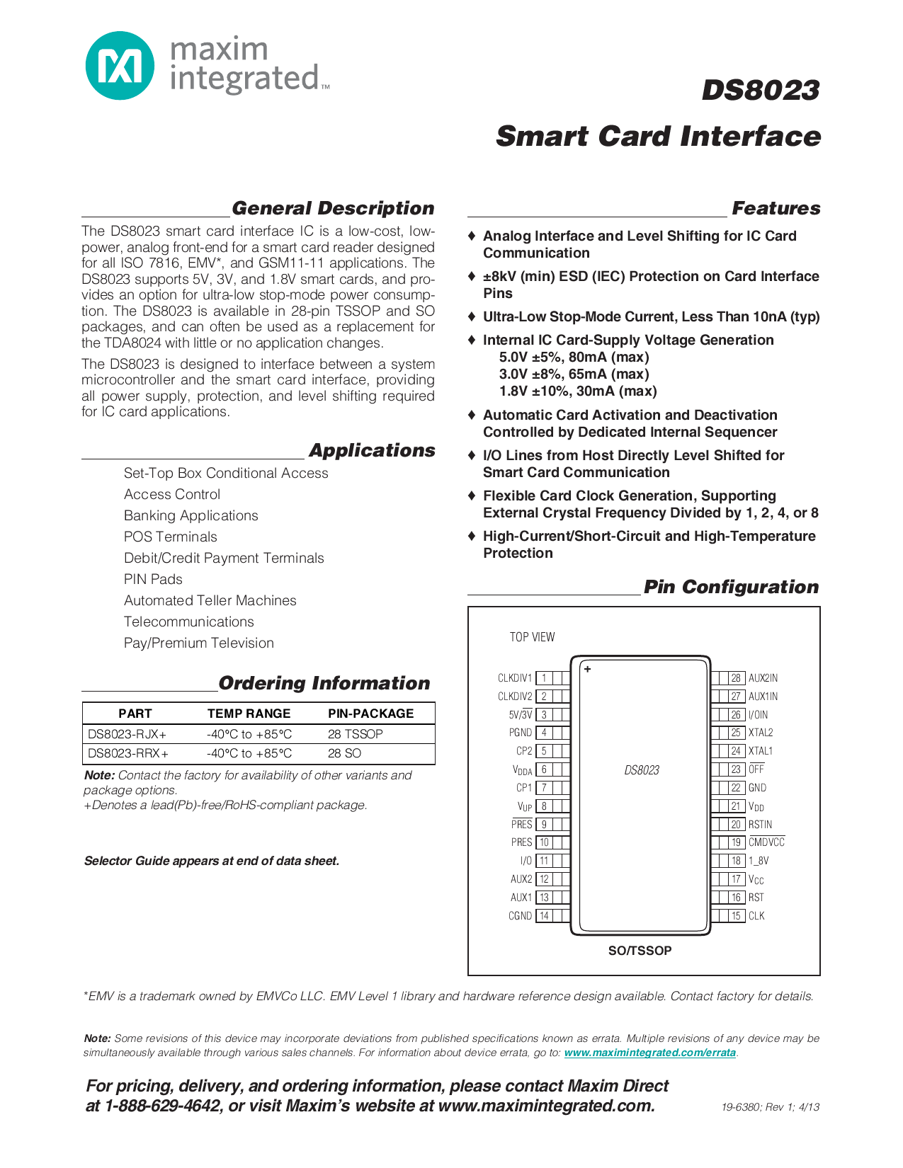 DS8023-RRX+T&R_（MAXIM(美信)）DS8023-RRX+T&R中文资料_价格_PDF手册-立创电子商城