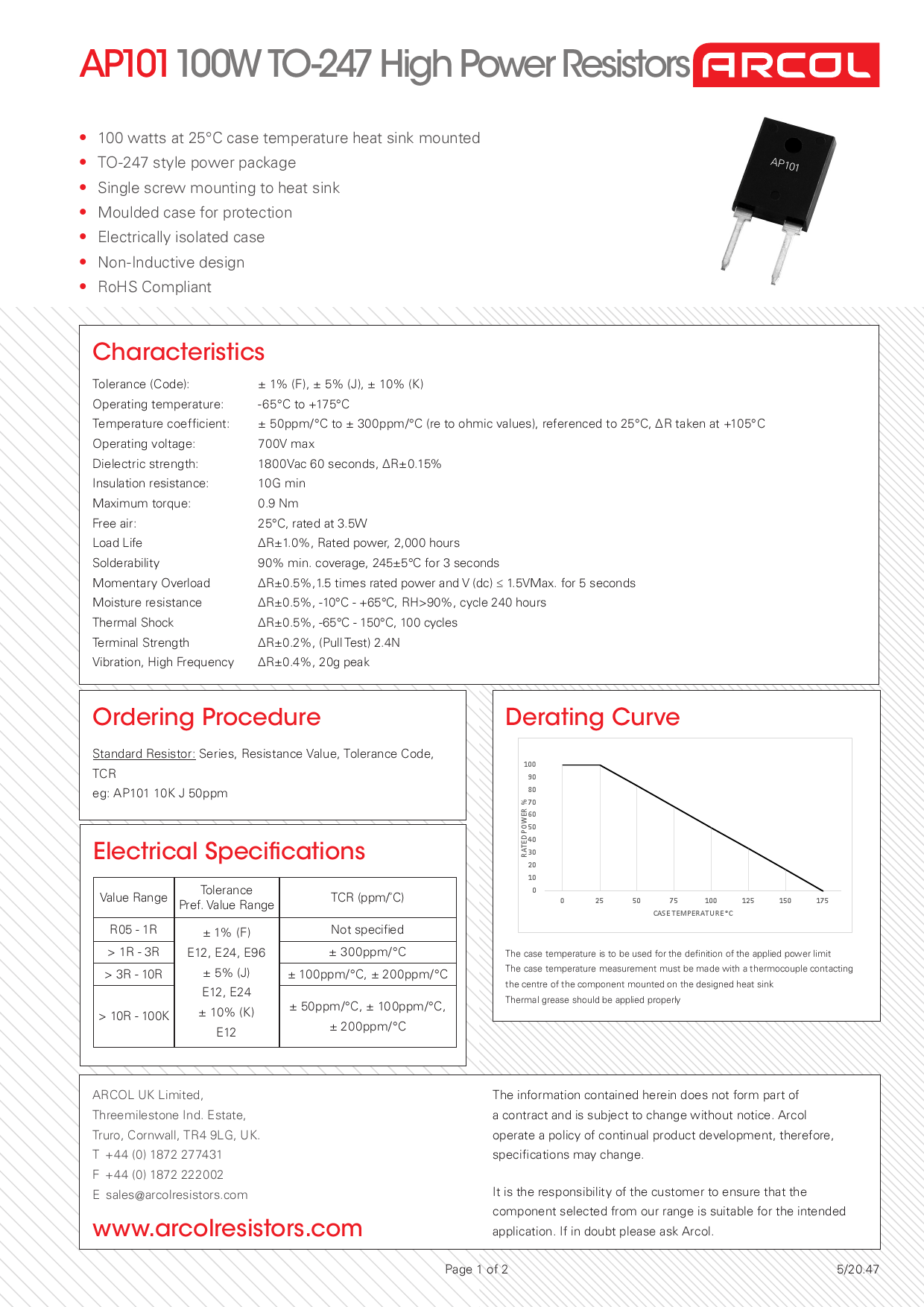 AP101 R05 J_（Ohmite）AP101 R05 J中文资料_价格_PDF手册-立创电子商城