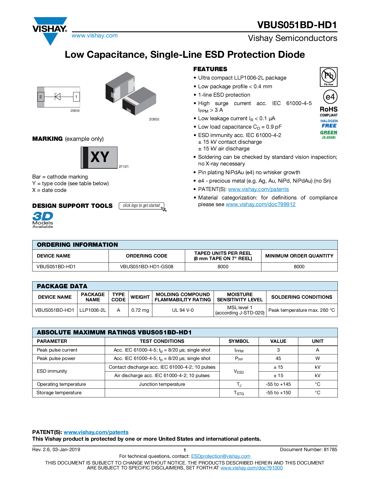 VBUS051BD-HD1-GS08_（VISHAY(威世)）VBUS051BD-HD1-GS08中文资料_价格_PDF手册-立创电子商城