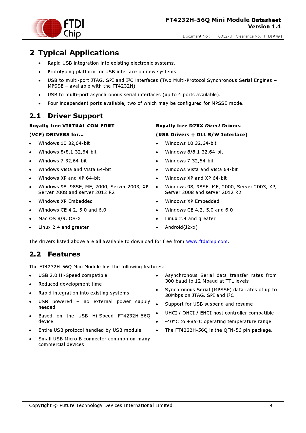 FT4232H-56Q MINI MDL_（FTDI(飞特帝亚)）FT4232H-56Q MINI MDL中文资料_价格_PDF手册-立创电子商城