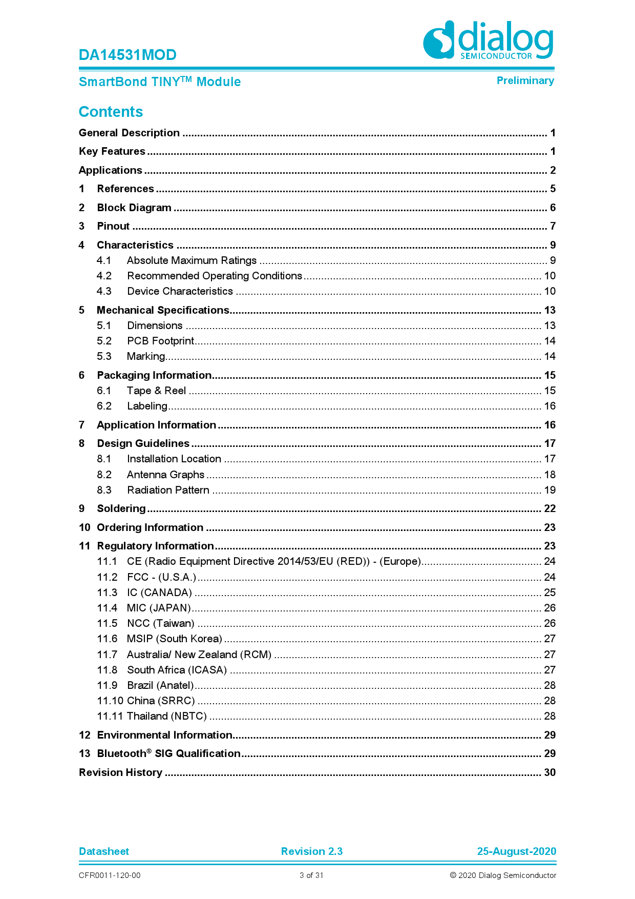 DA14531MOD-00F01002_（Dialog Semiconductor）DA14531MOD-00F01002中文资料_价格 ...