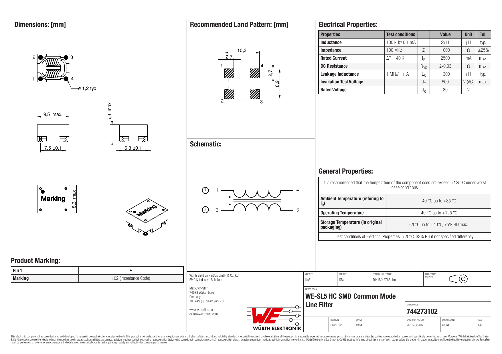 744273102_（Wurth(伍尔特)）744273102中文资料_价格_PDF手册-立创电子商城