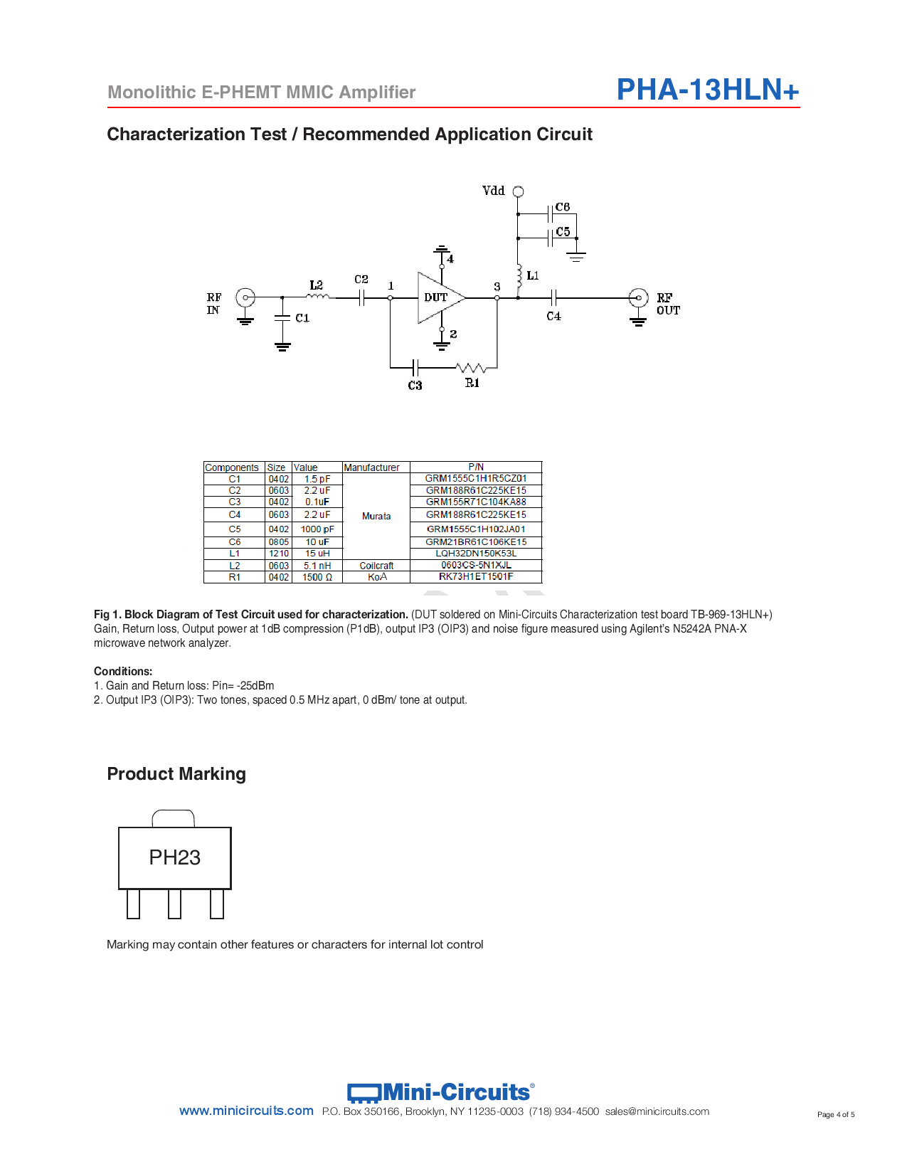 PHA-13HLN+_（Mini-Circuits）PHA-13HLN+中文资料_价格_PDF手册-立创电子商城