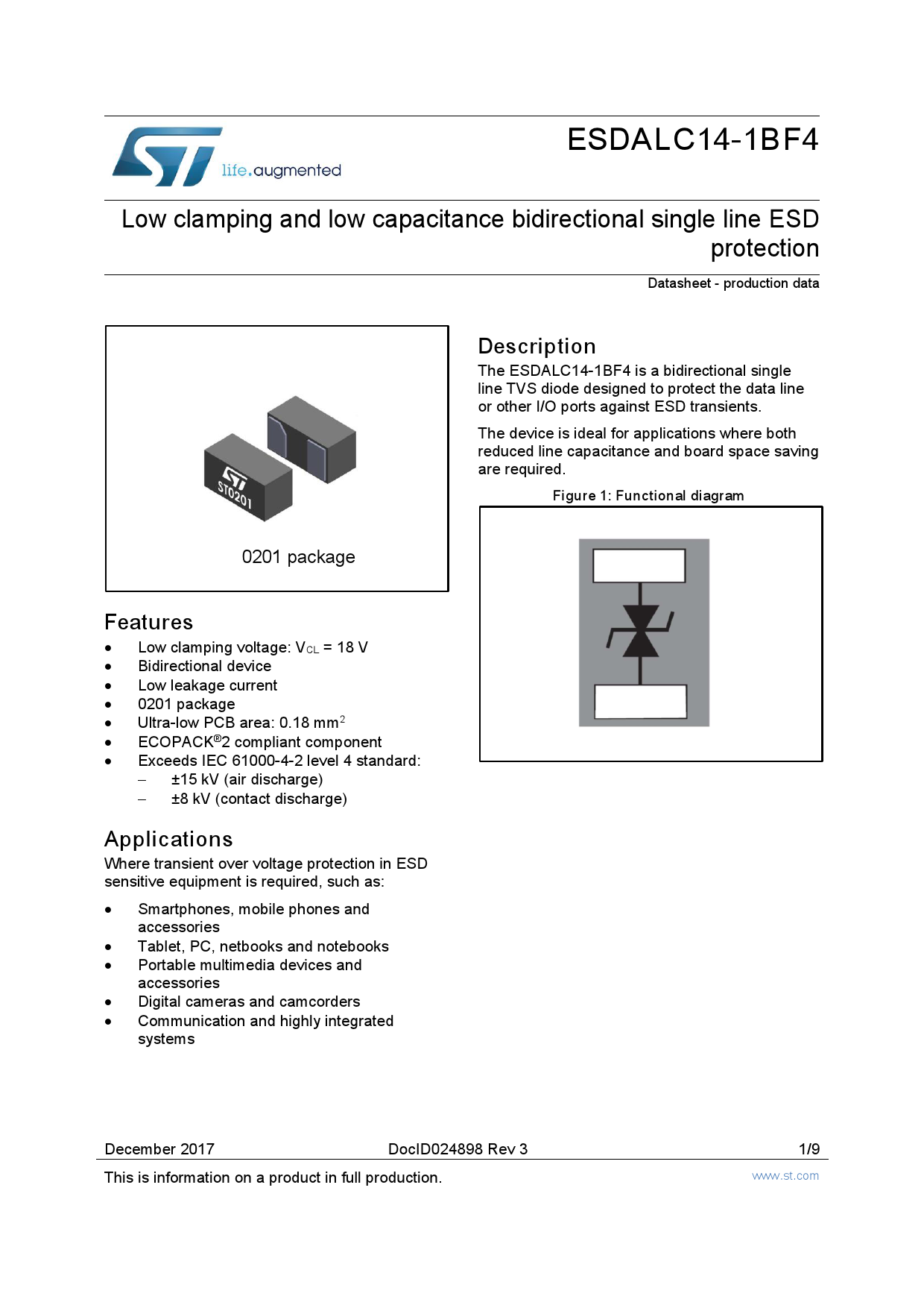 ESDALC14-1BF4_（ST(意法半导体)）ESDALC14-1BF4中文资料_价格_PDF手册-立创电子商城