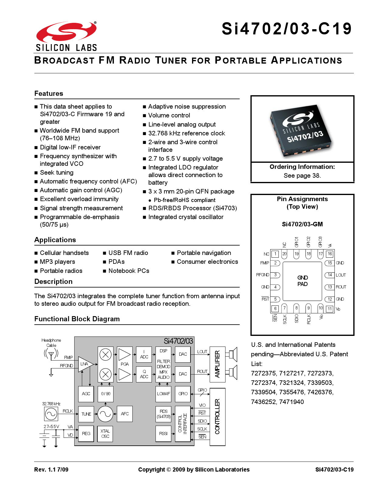 SI4702-C19-GMR_（SILICON LABS(芯科)）SI4702-C19-GMR中文资料_价格_PDF手册-立创电子商城