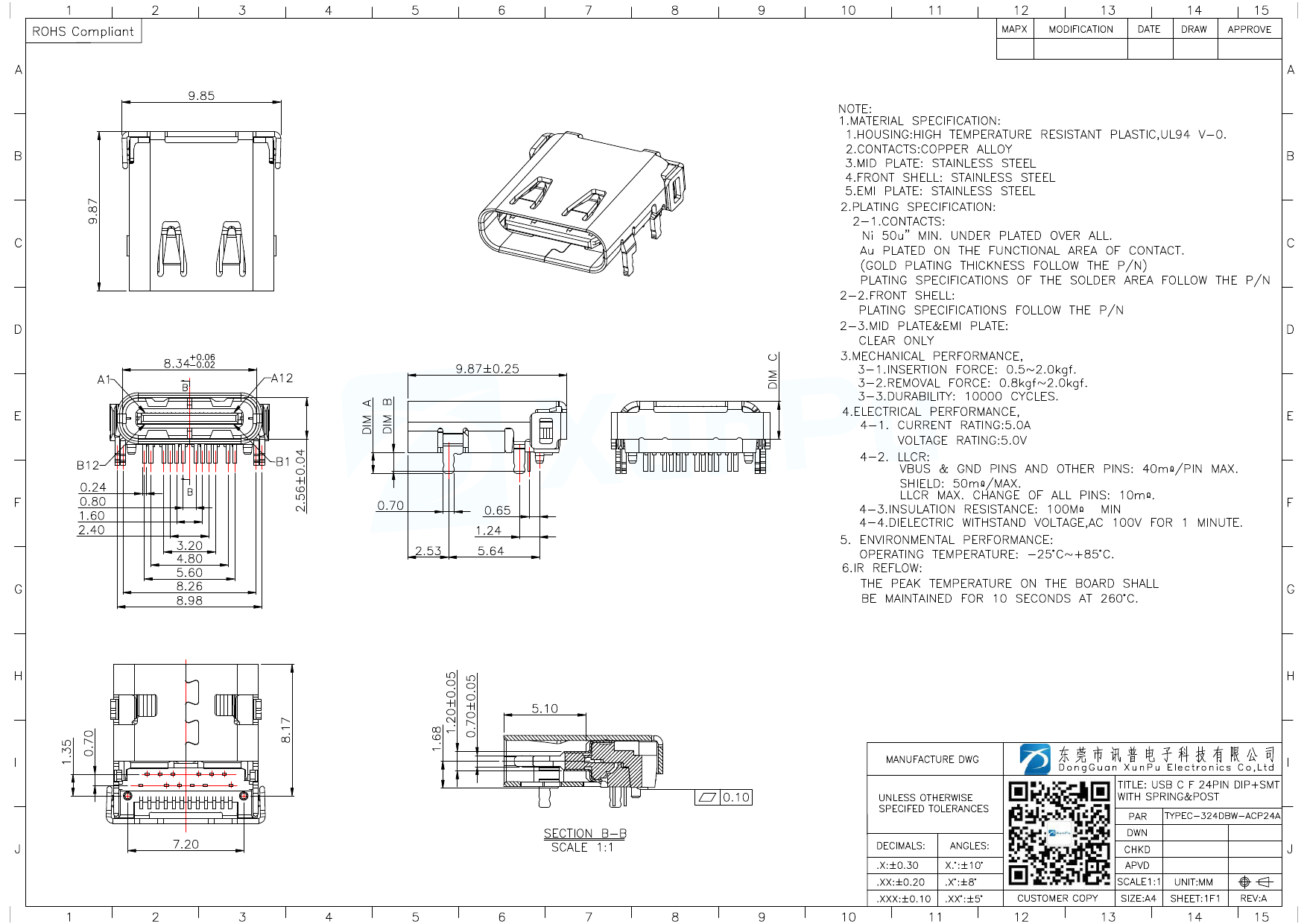TYPEC-324DBW-ACP24A_（XUNPU(讯普)）TYPEC-324DBW-ACP24A中文资料_价格_PDF手册-立创电子商城