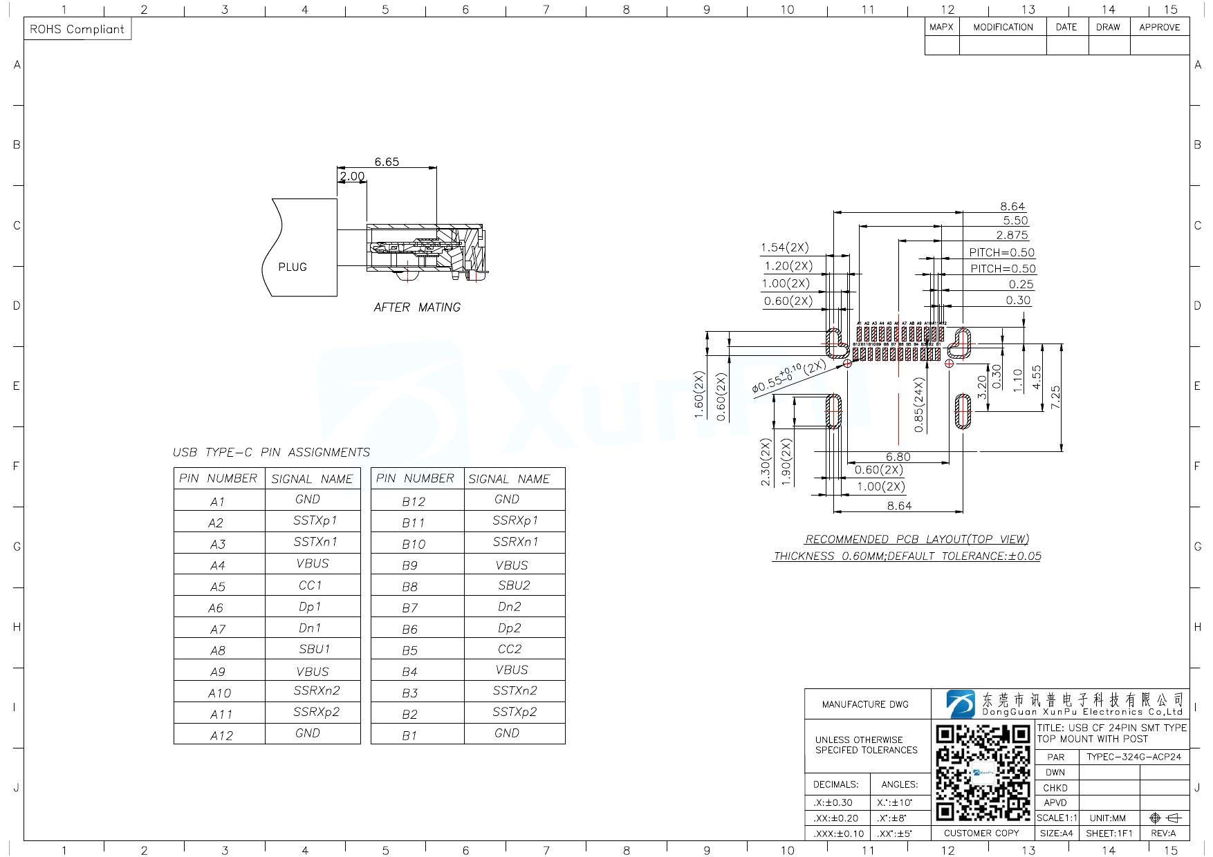 TYPEC-324G-ACP24_（XUNPU(讯普)）TYPEC-324G-ACP24中文资料_价格_PDF手册-立创电子商城