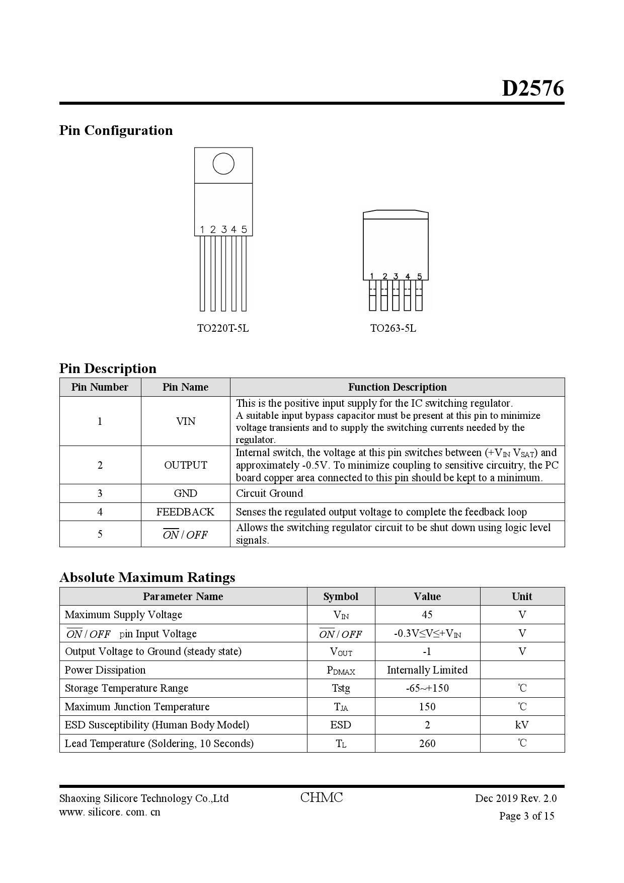 D2576-5.0(F)_（Silicore(芯谷)）D2576-5.0(F)中文资料_价格_PDF手册-立创电子商城
