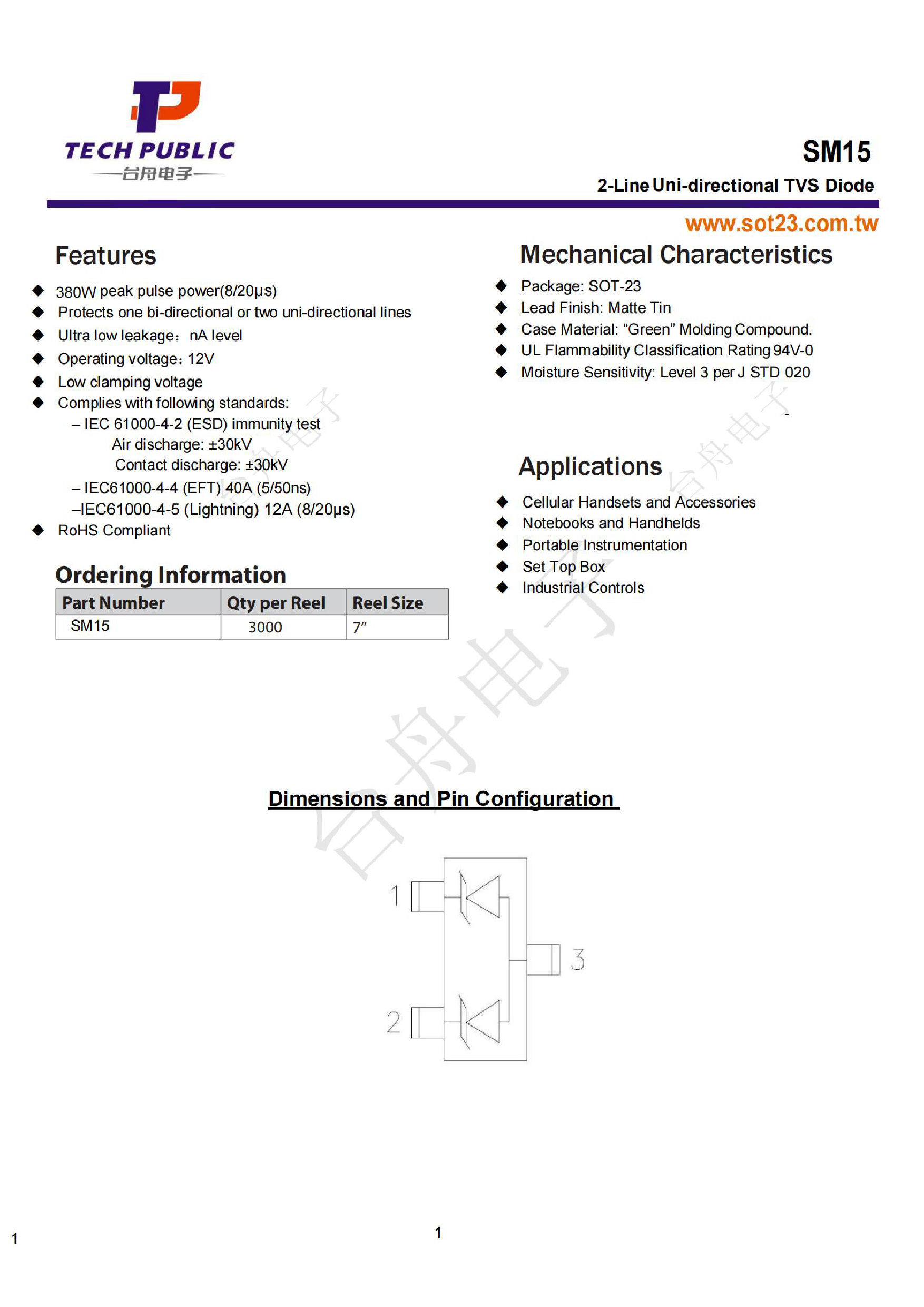 SM15_（TECH PUBLIC(台舟)）SM15中文资料_价格_PDF手册-立创电子商城