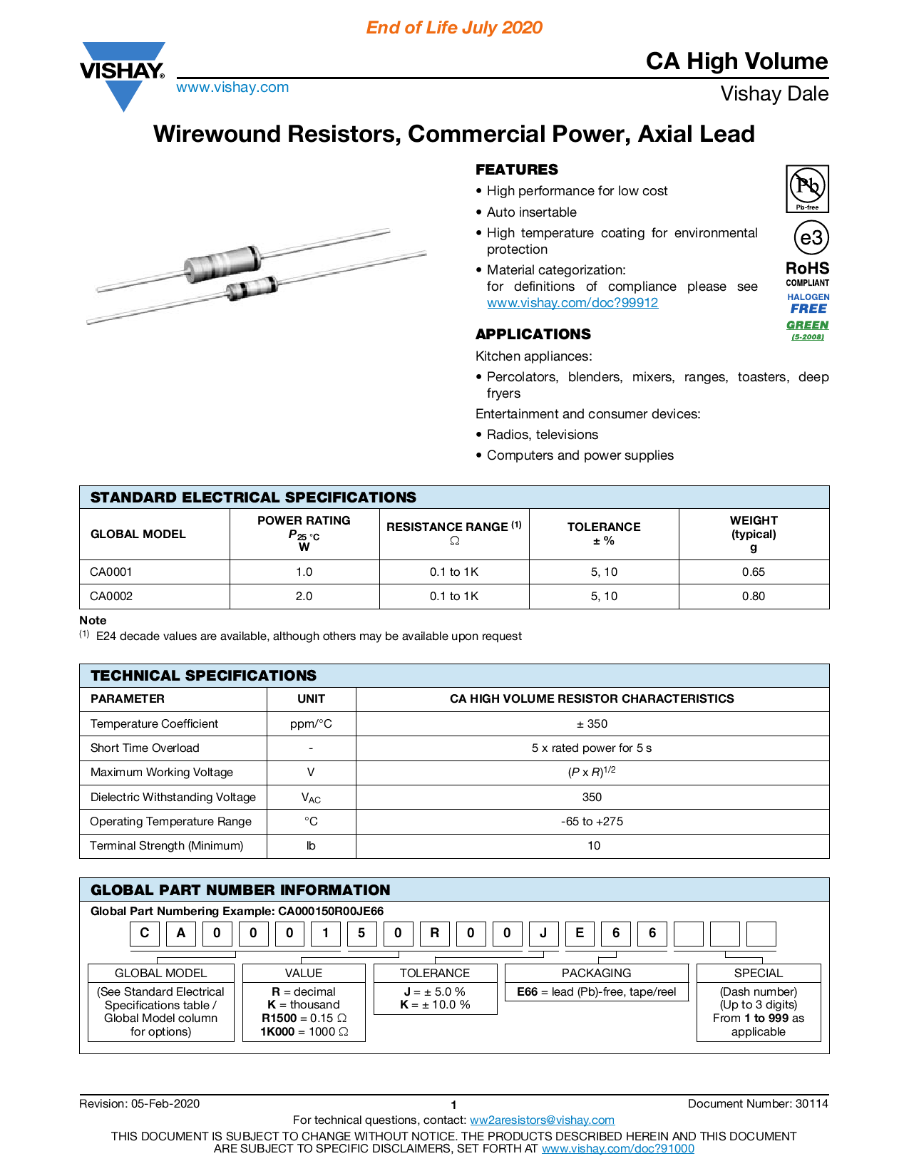 CA0002300R0JB12_（VISHAY(威世)）CA0002300R0JB12中文资料_价格_PDF手册-立创电子商城
