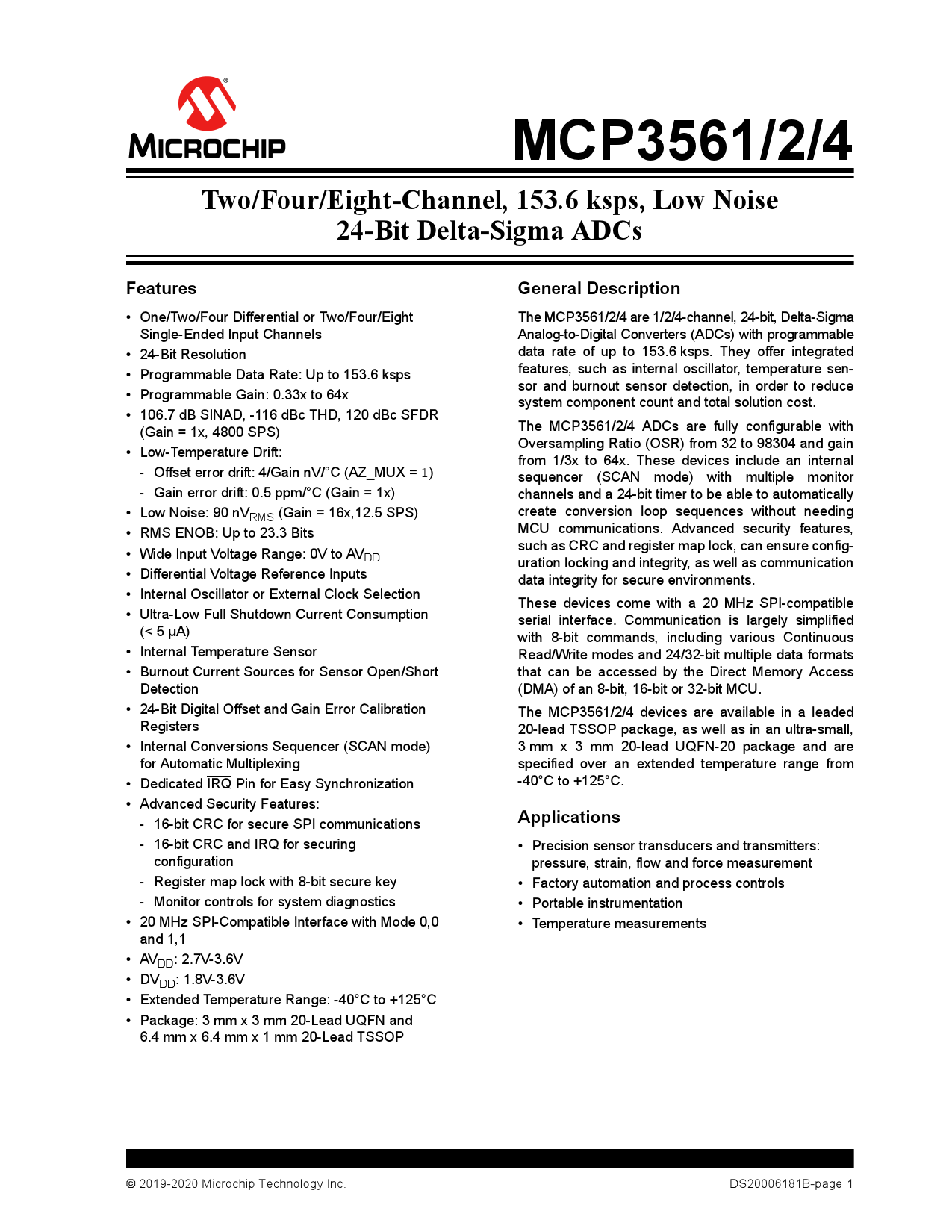 MCP3564-E/ST_（MICROCHIP(美国微芯)）MCP3564-E/ST中文资料_价格_PDF手册-立创电子商城