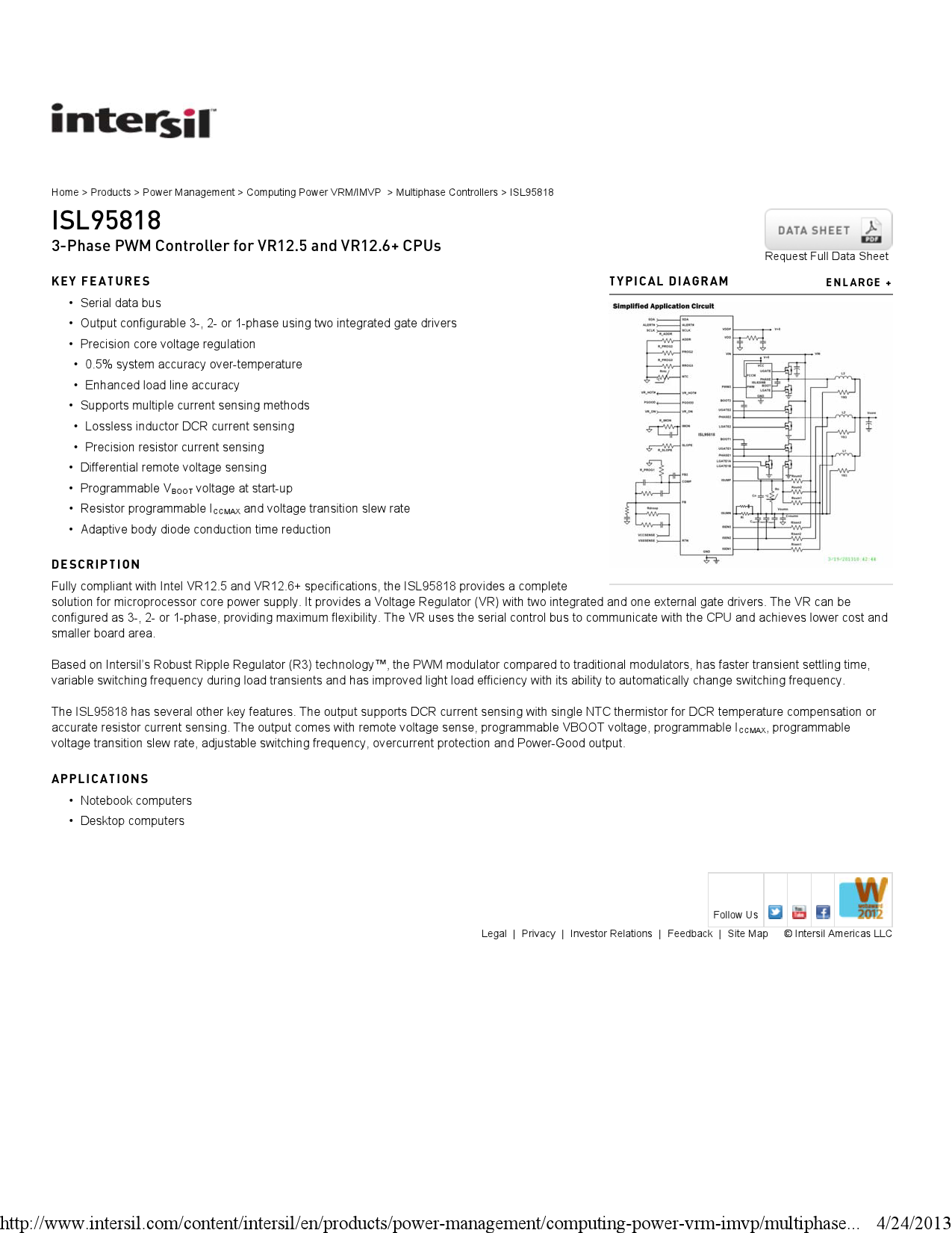 ISL95818HRTZ_（RENESAS(瑞萨)/IDT）ISL95818HRTZ中文资料_价格_PDF手册-立创电子商城