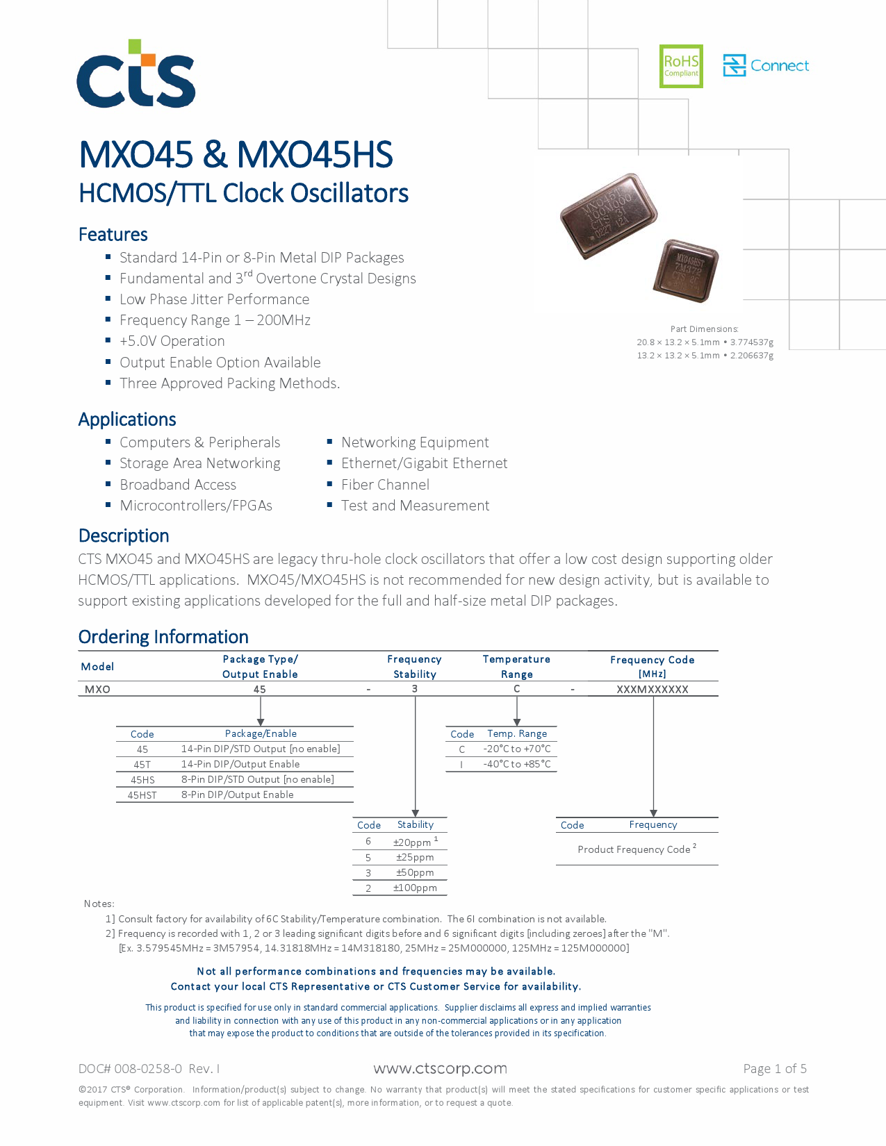 MXO45T-3C-4M000000_（CTS(西迪斯)）MXO45T-3C-4M000000中文资料_价格_PDF手册-立创电子商城