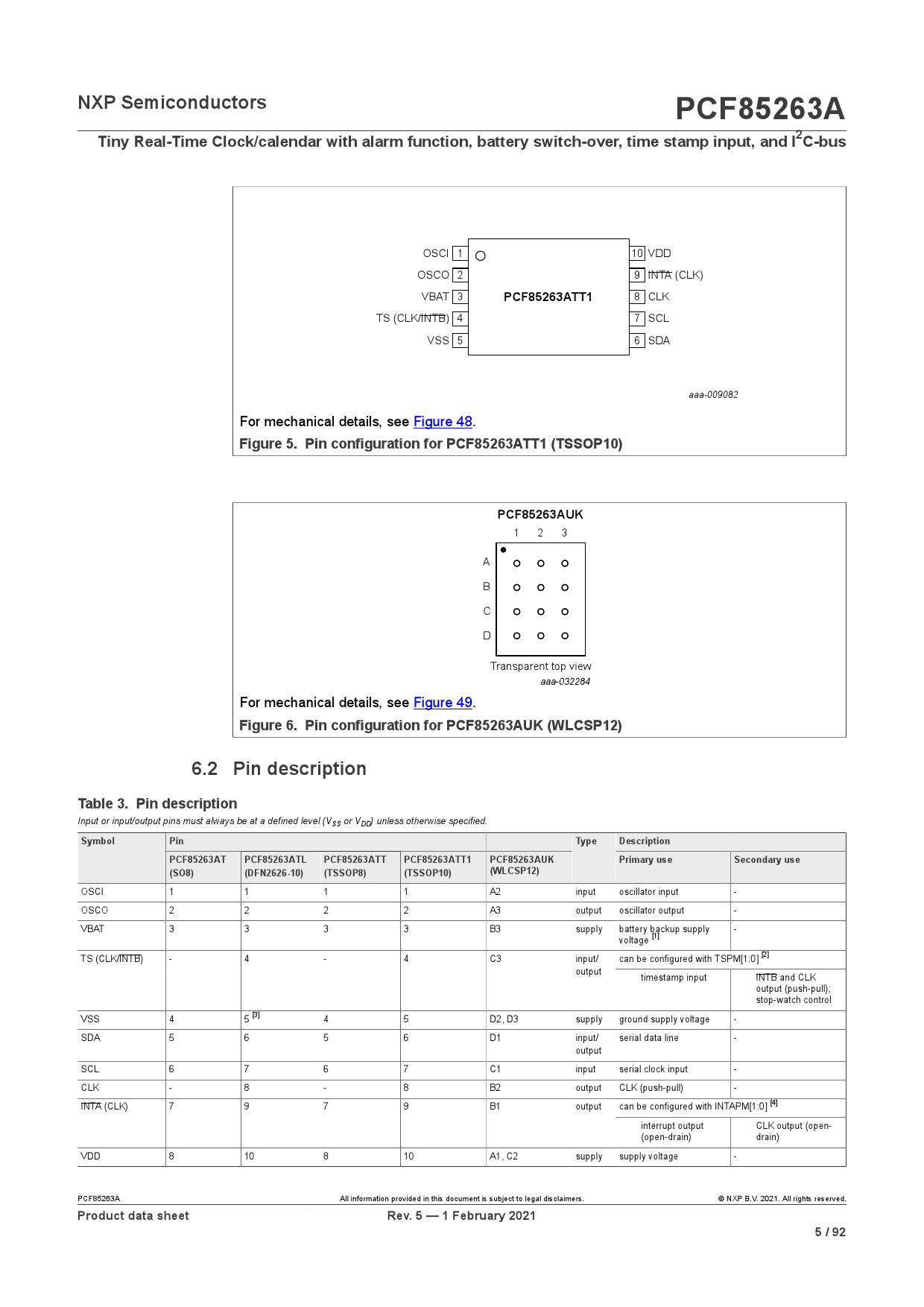 PCF85263ATT/AJ_（NXP(恩智浦)）PCF85263ATT/AJ中文资料_价格_PDF手册-立创电子商城