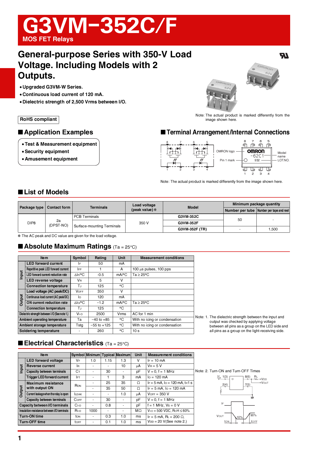 G3VM-352F(TR)_（OMRON(欧姆龙)）G3VM-352F(TR)中文资料_价格_PDF手册-立创电子商城