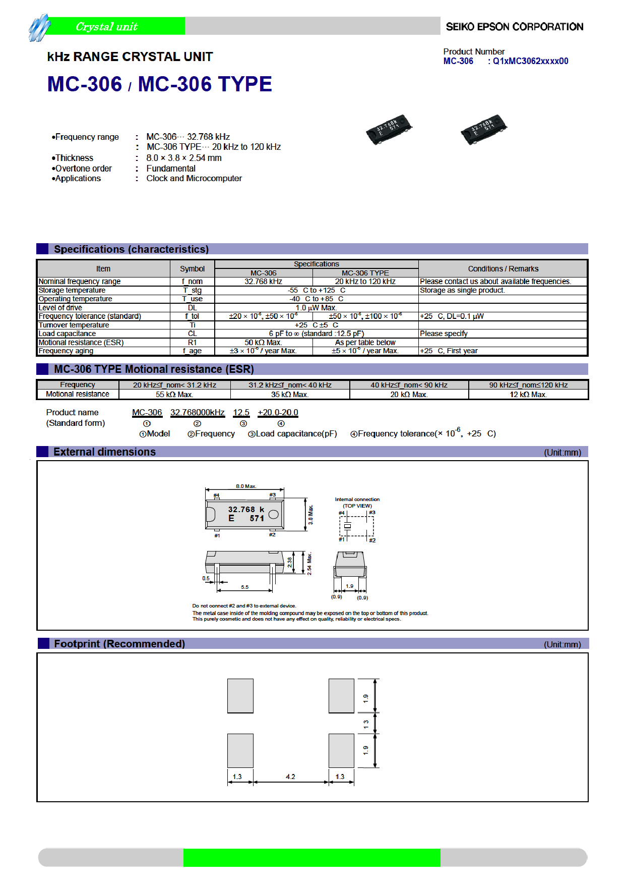 MC-306 32.7680K-E0: ROHS_（EPSON(爱普生)）MC-306 32.7680K-E0: ROHS中文资料_价格_PDF手册-立创电子商城