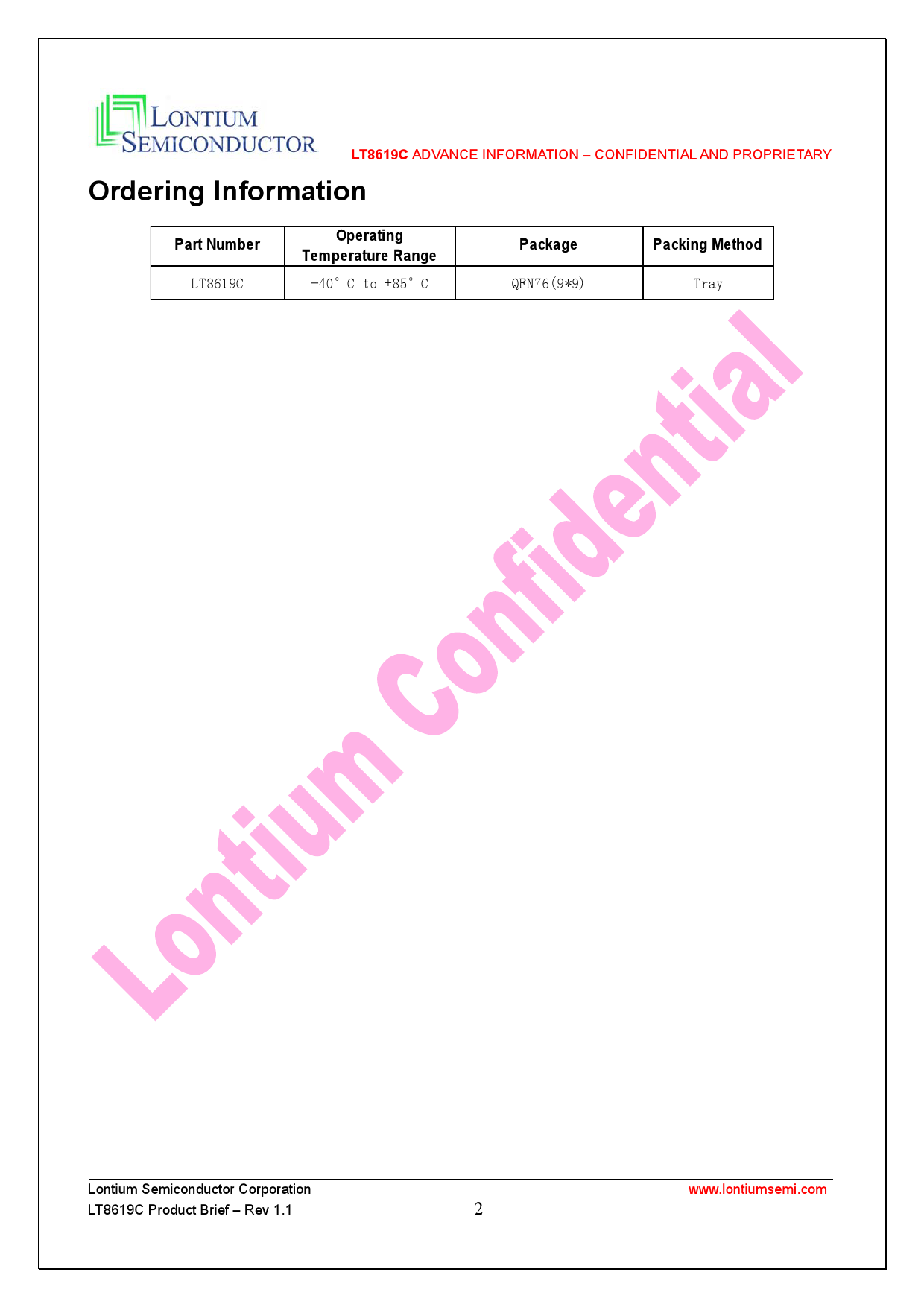 LT8619C_（Lontium(龙迅)）LT8619C中文资料_价格_PDF手册-立创电子商城