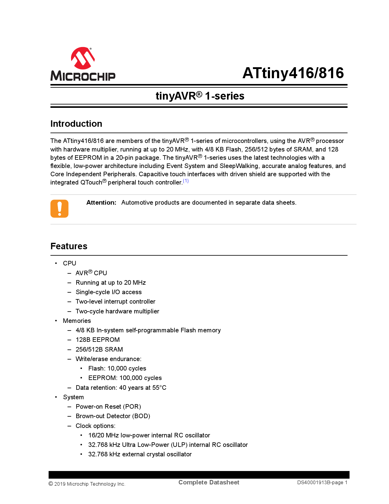 ATTINY816-MNR_（MICROCHIP(美国微芯)）ATTINY816-MNR中文资料_价格_PDF手册-立创电子商城