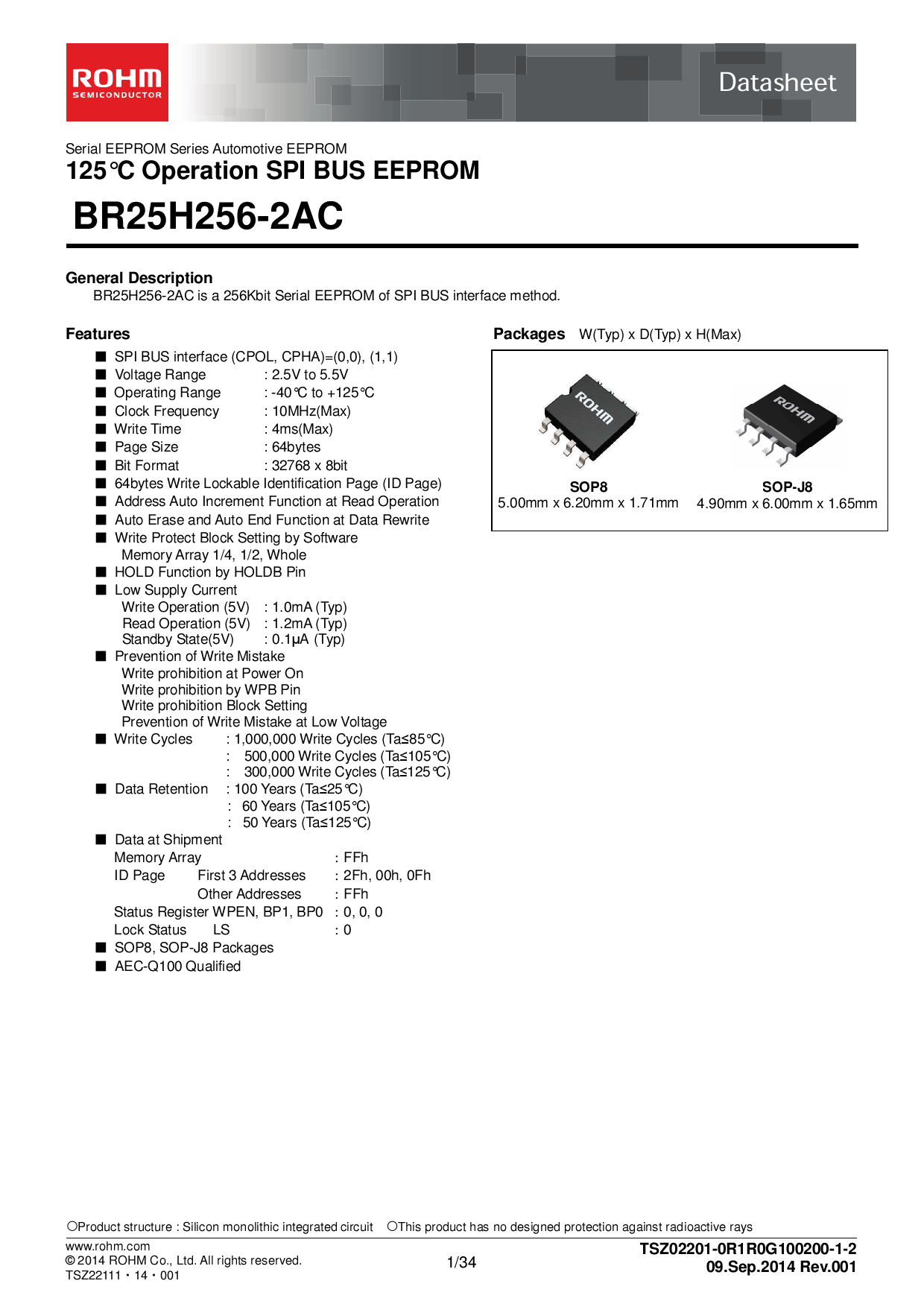 BR25H256F-2ACE2_（ROHM(罗姆)）BR25H256F-2ACE2中文资料_价格_PDF手册-立创电子商城