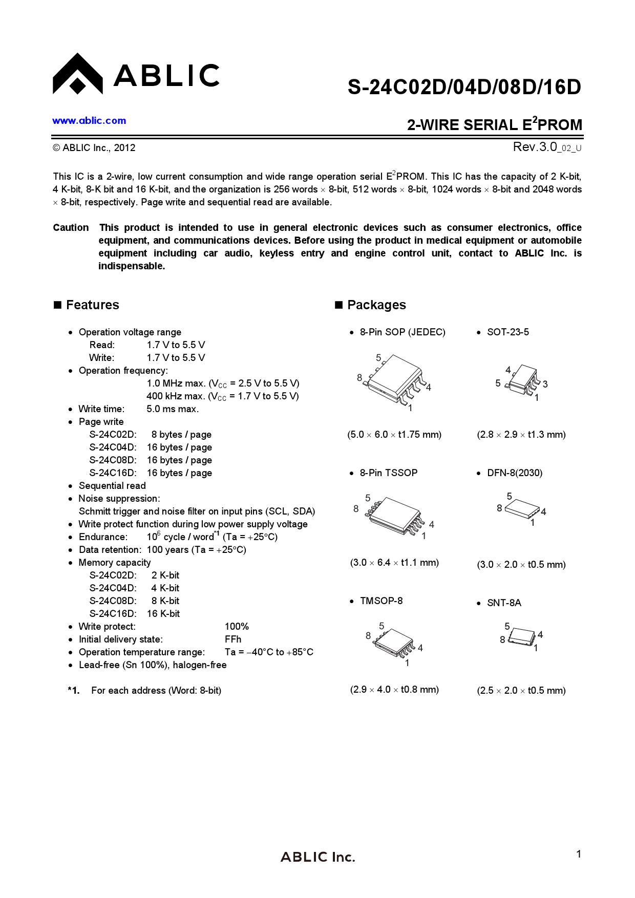 S-24C04DI-M5T1U5_（ABLIC(艾普凌科)）S-24C04DI-M5T1U5中文资料_价格_PDF手册-立创电子商城