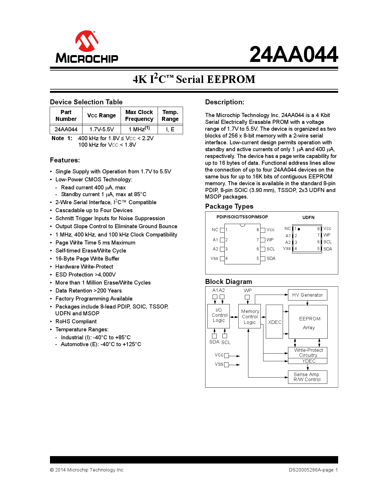 24AA044T-E/MS_（MICROCHIP(美国微芯)）24AA044T-E/MS中文资料_价格_PDF手册-立创电子商城