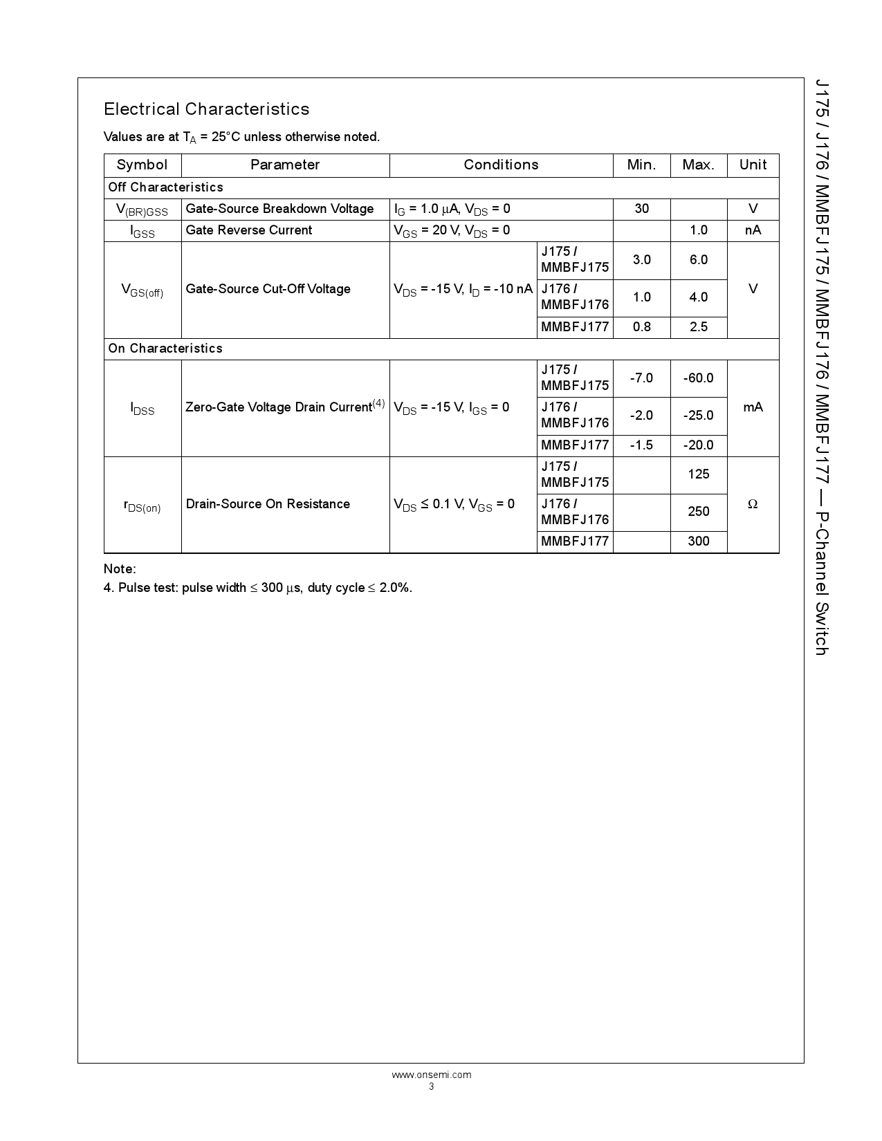 J176-D74Z_（onsemi(安森美)）J176-D74Z中文资料_价格_PDF手册-立创电子商城